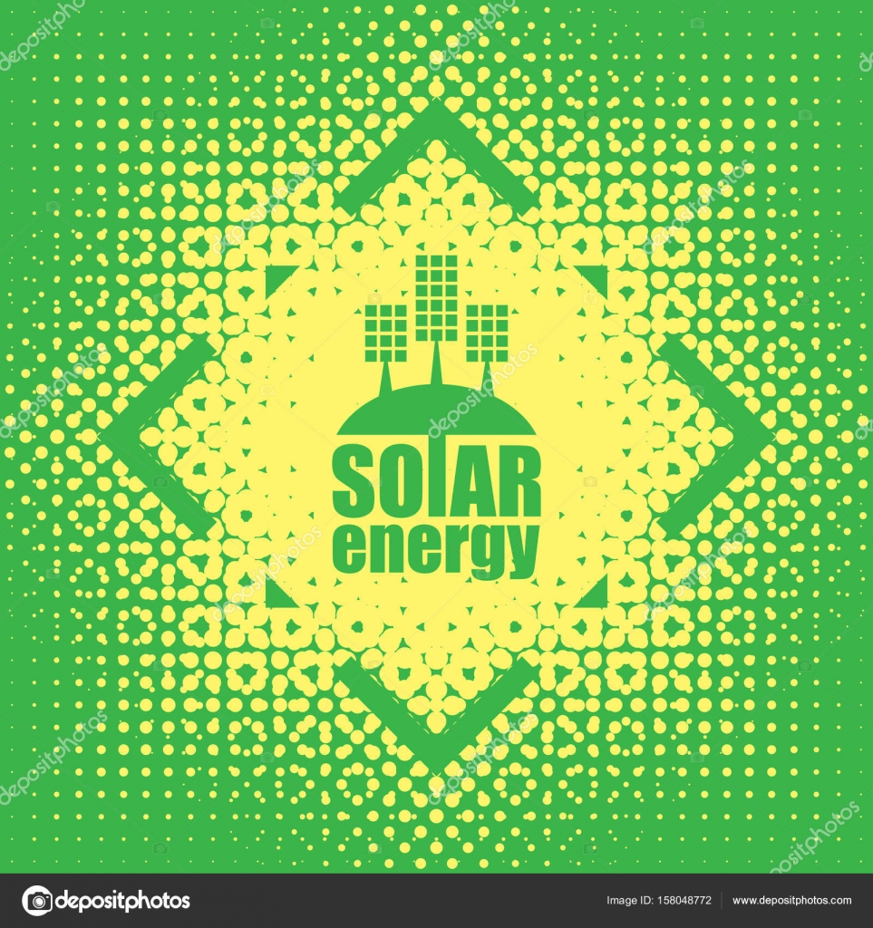 Vector concept of green energy with solar panels Stock Vector by ...