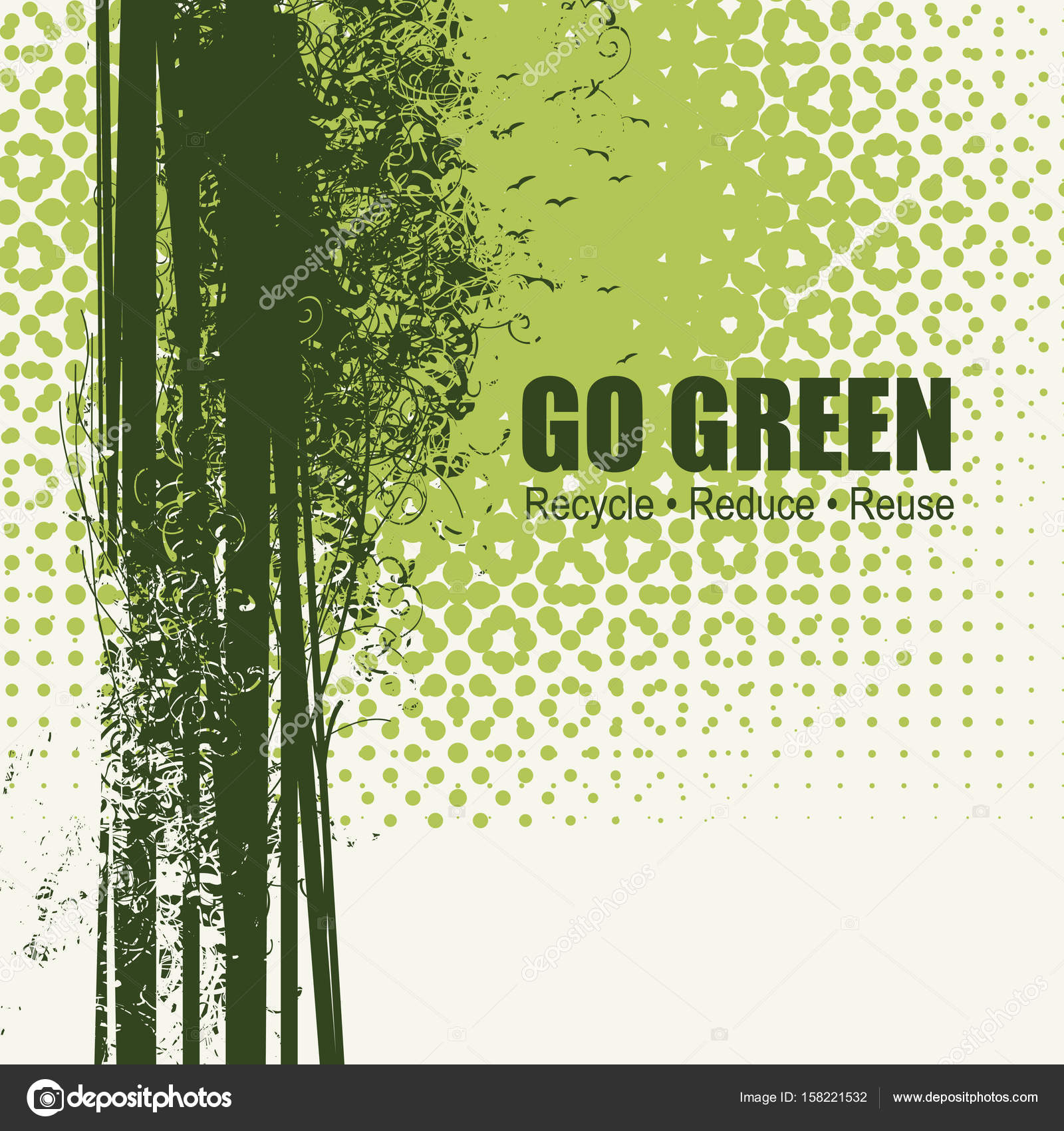 Poster On Go Green Reduce Reuse And Recycle