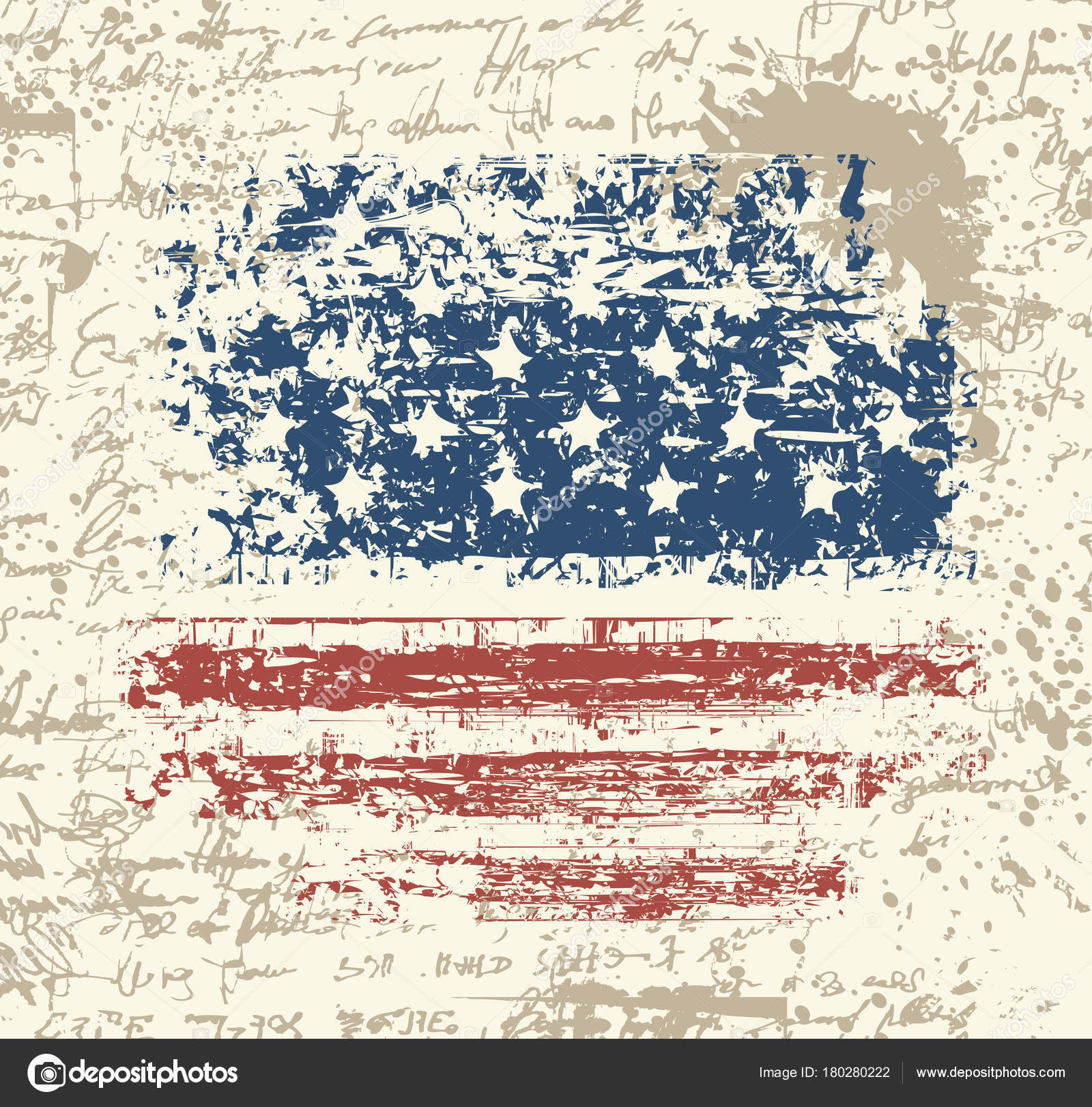 American Flag Vintage Vector
