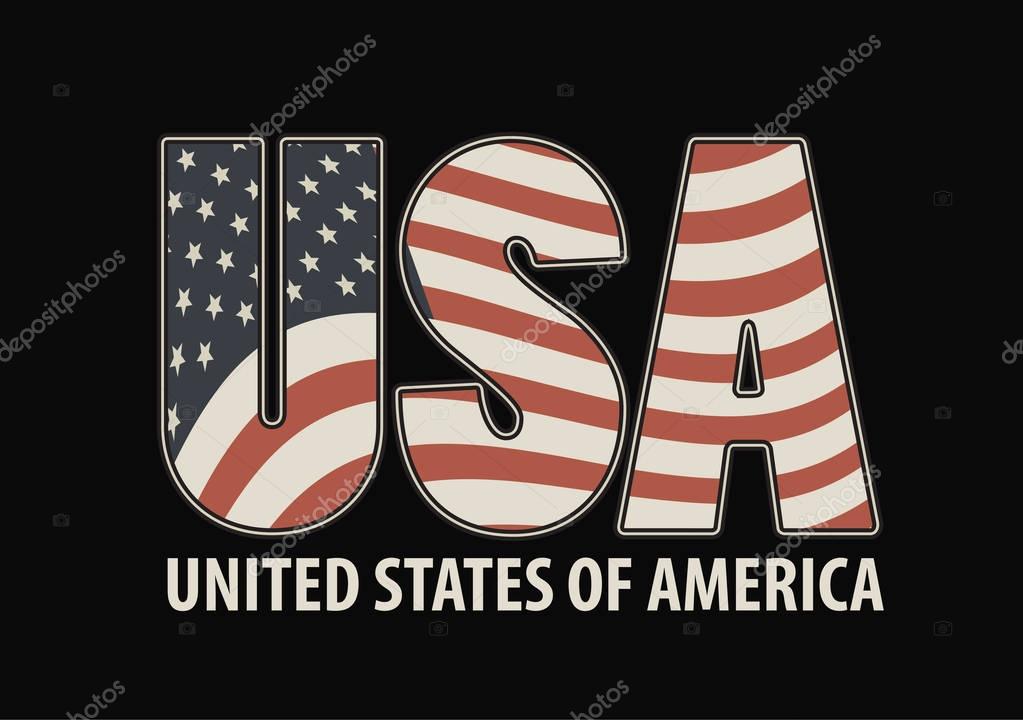 letras USA con la imagen de la bandera americana 2023