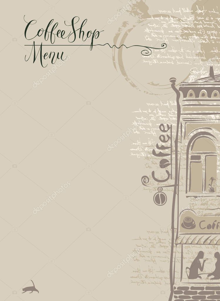 Men de cafeter a vectorial con edificio antiguo 2024