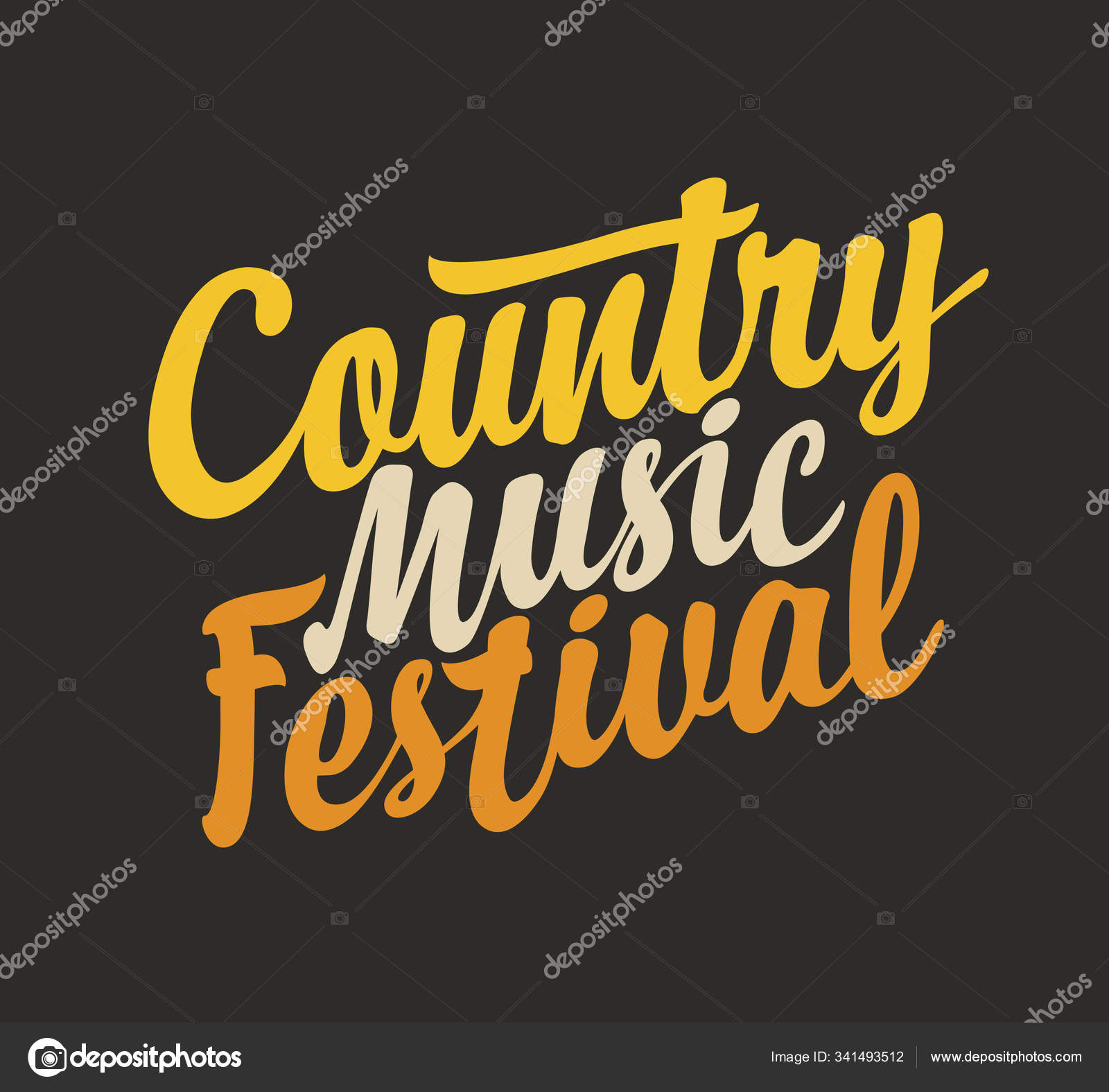 Vector calligraphic lettering for Country music festival Stock Vector ...