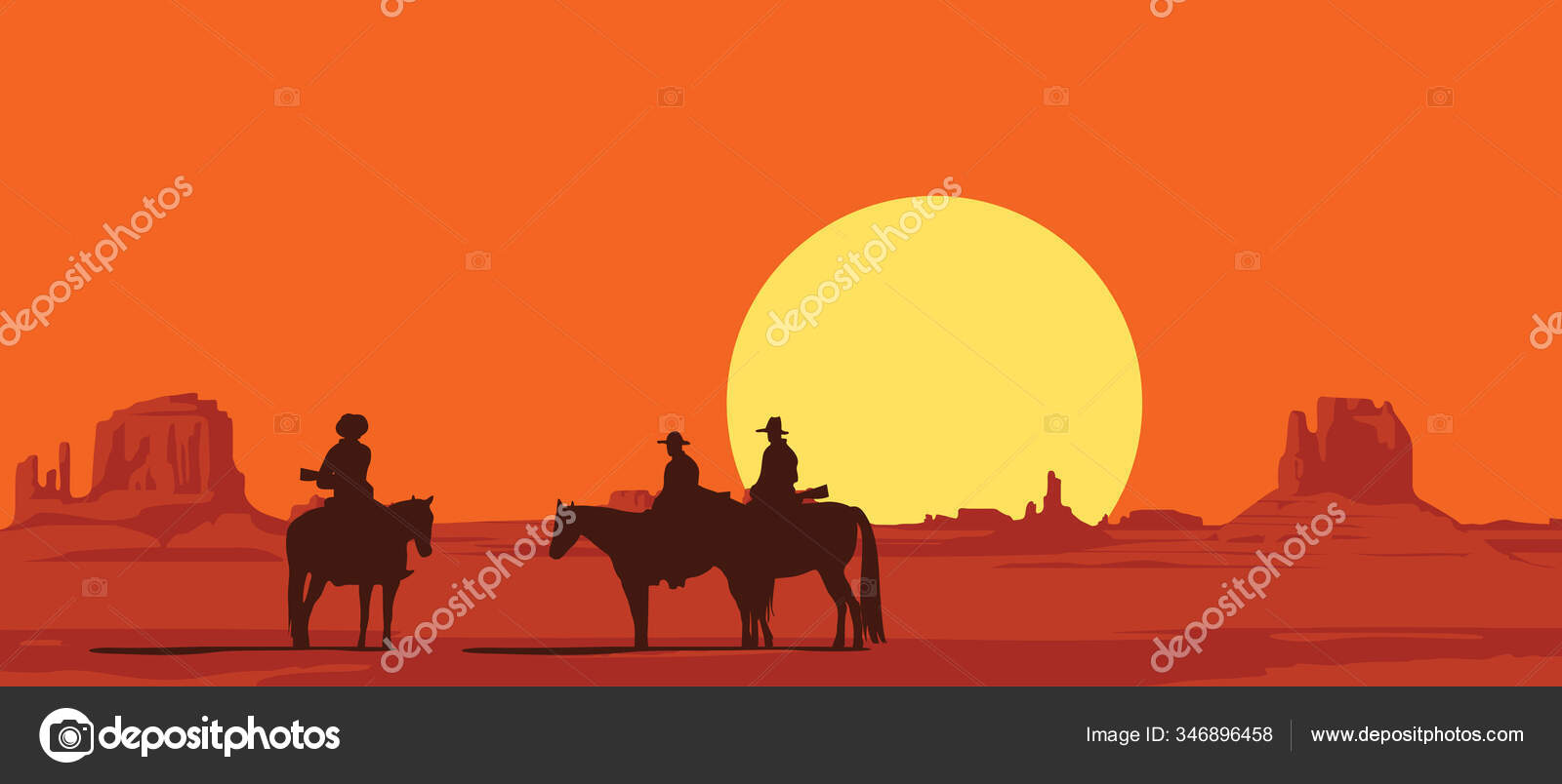 Wild West Sunset Background