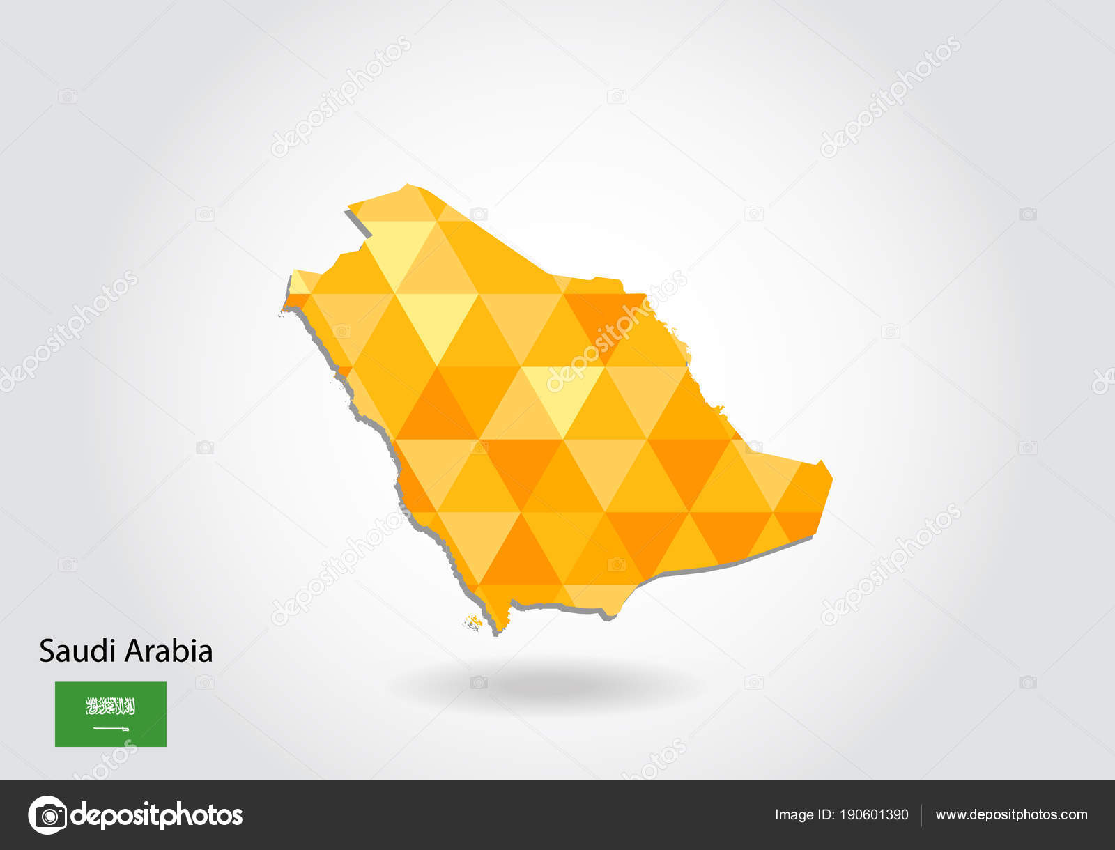Geometric Polygonal Style Vector Map Saudi Arabia Low Poly Map Stock ...