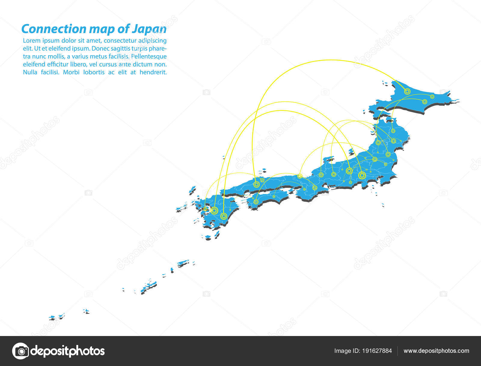 Modern Japan Map Connections Network Design Best Internet Concept Japan ...