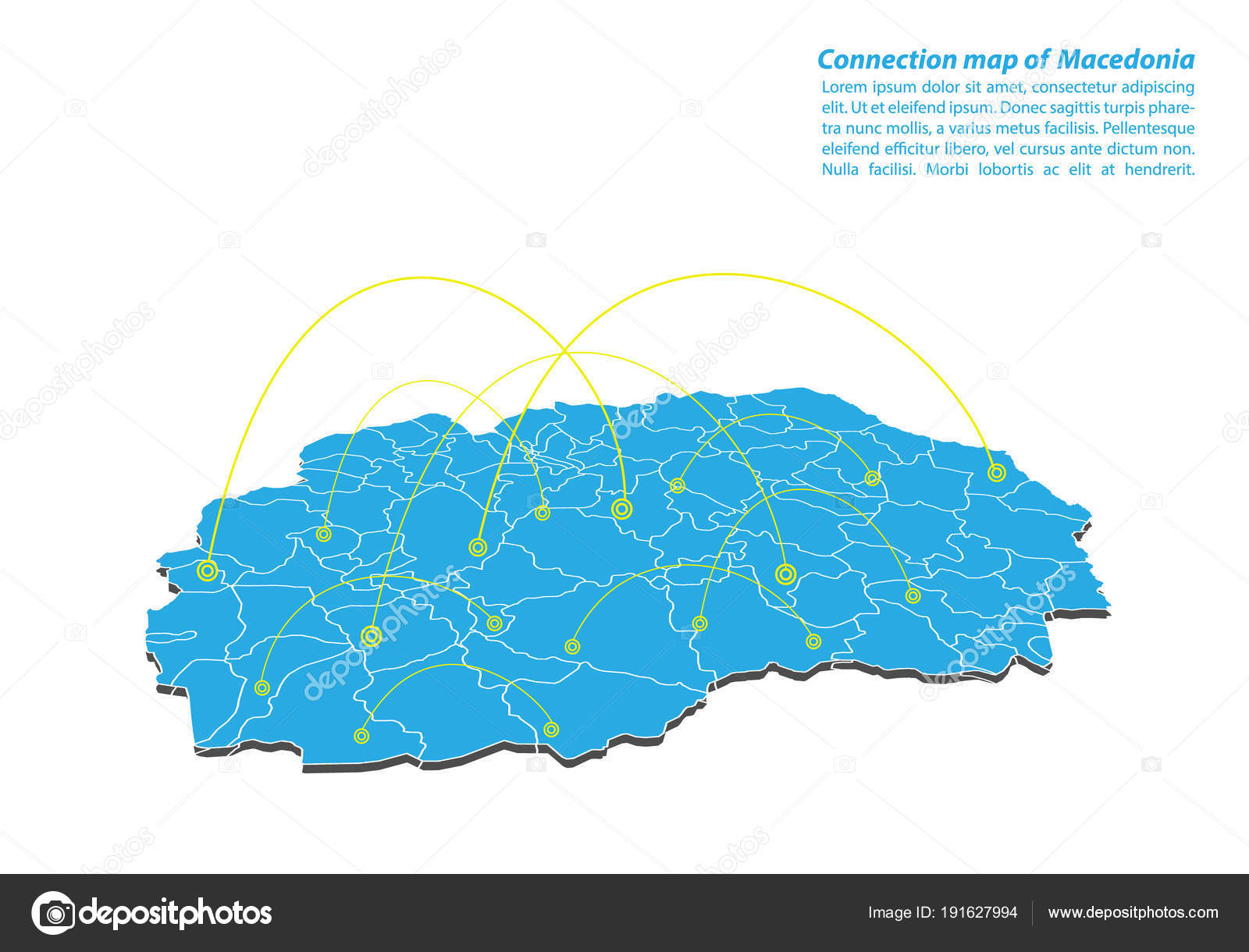 Modern Macedonia Map Connections Network Design Best Internet Concept ...