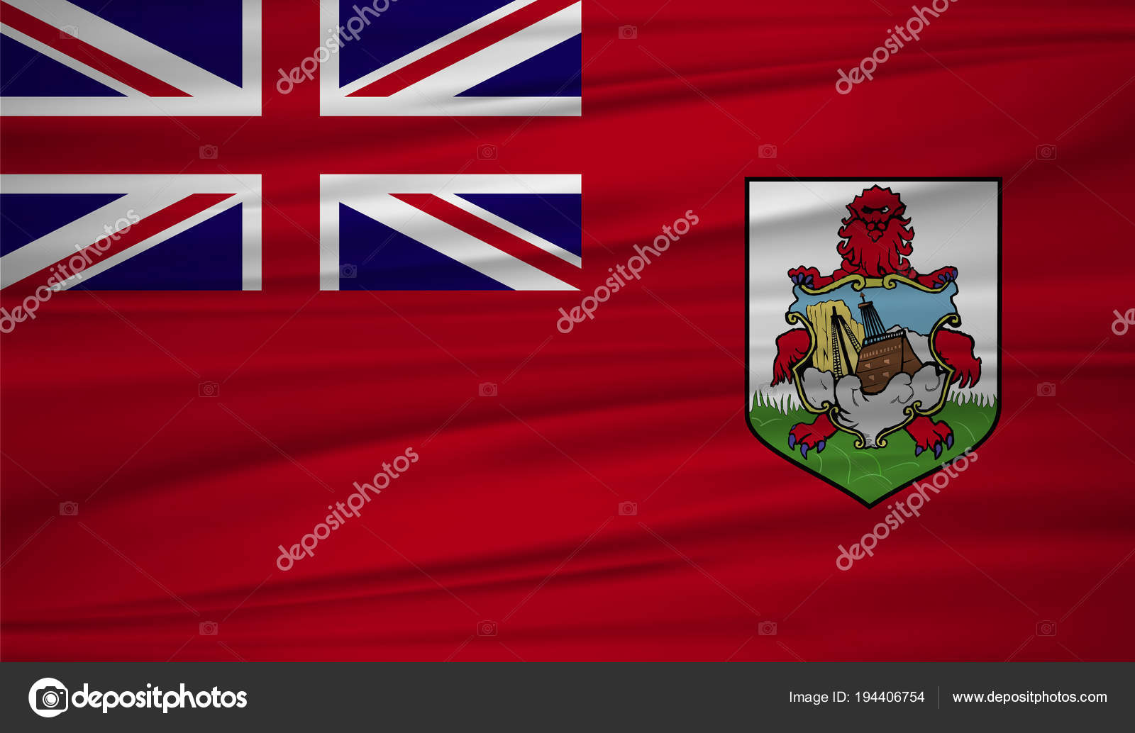 Bermuda Flag Vector Vector Bermuda Flag Blowig Wind Eps Stock Vector by ...