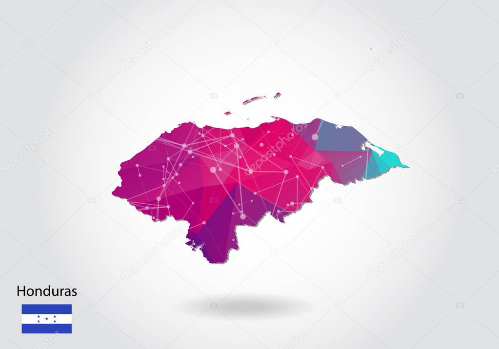 Vector poligonal mapa de honduras. Diseño polivinílico bajo. mapa hecho ...