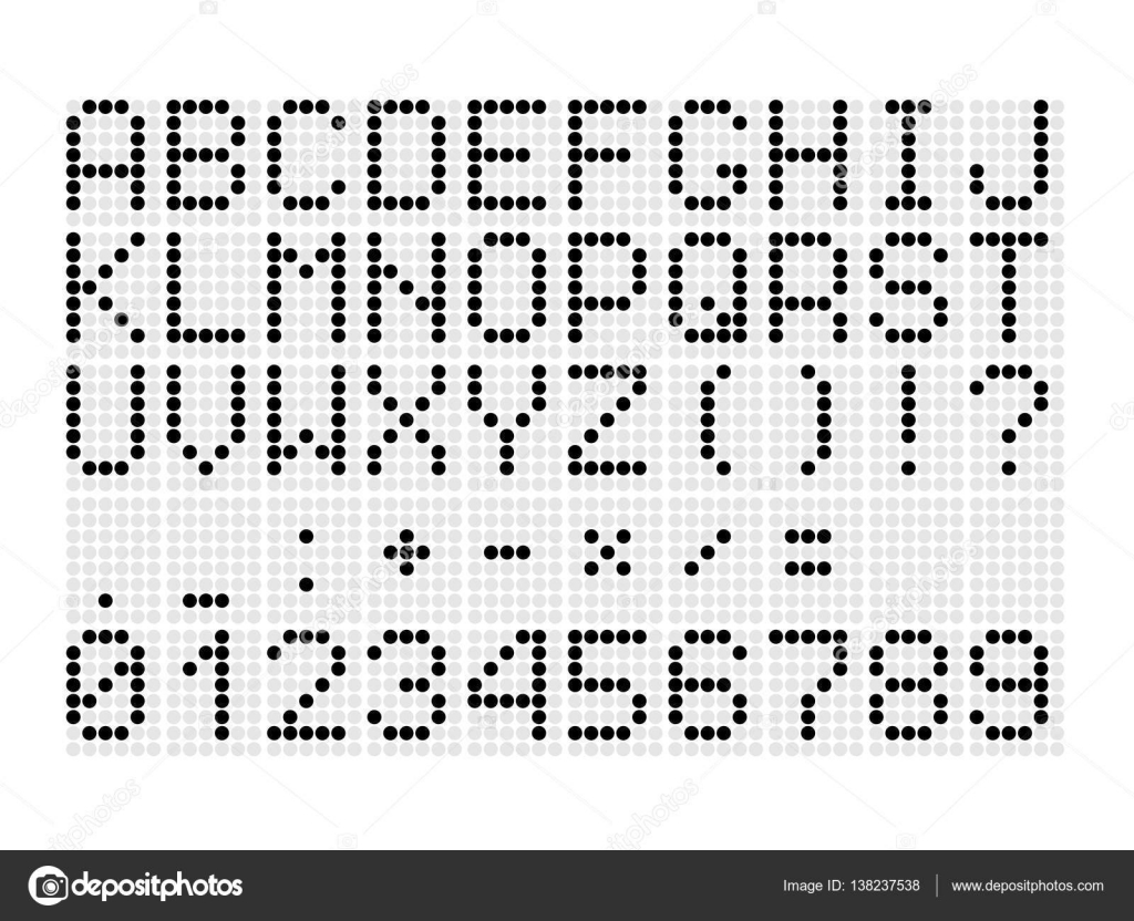 Font With Letters Numbers Mathematical Symbols Stock Vector Image By