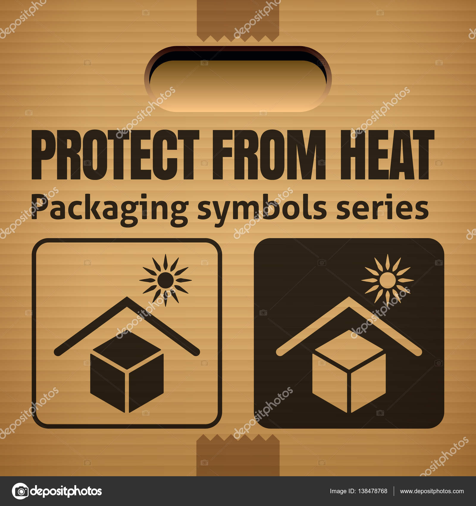 PROTECT FROM HEAT packaging symbol — Stock Vector © RealVector #138478768