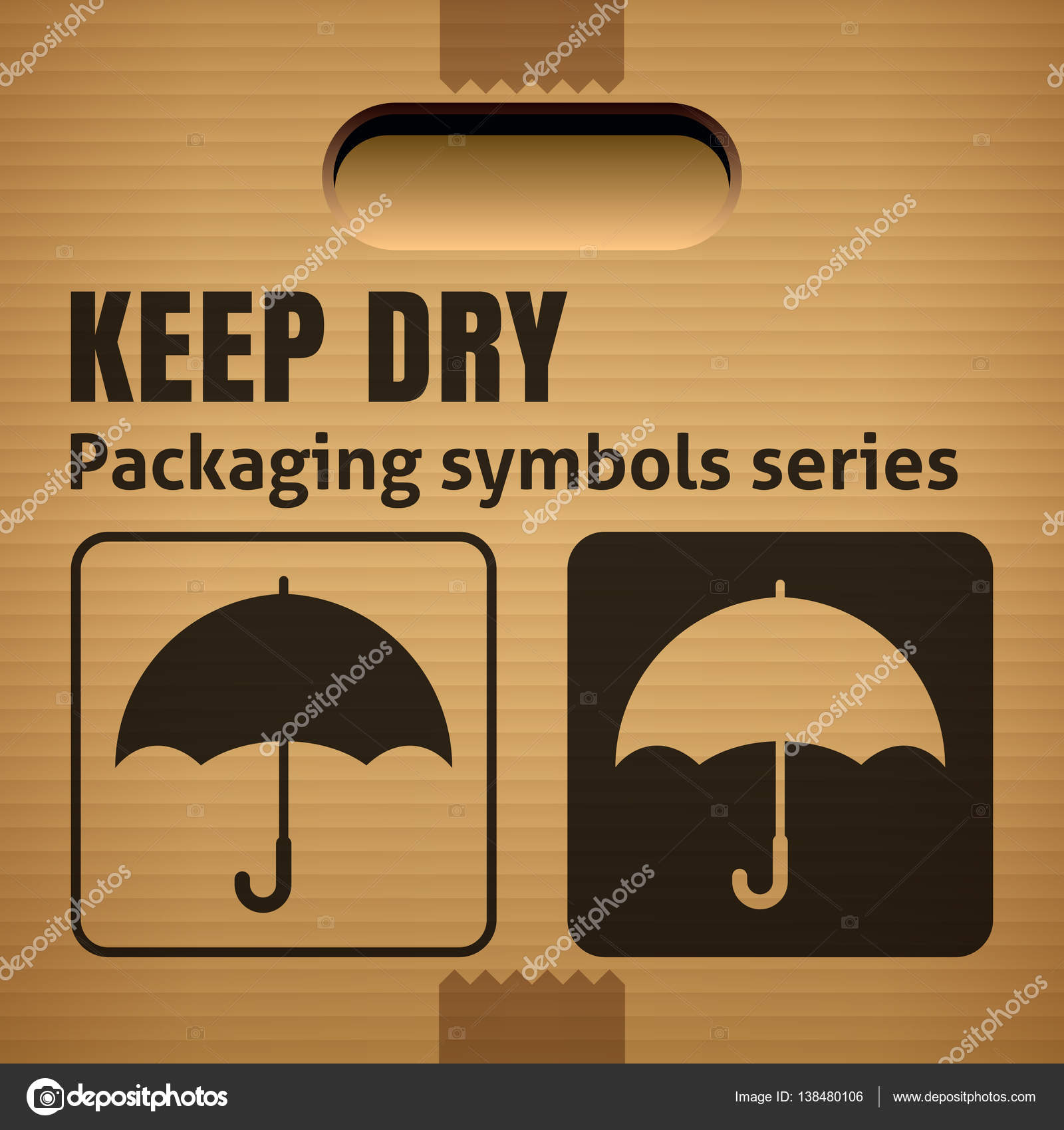Mantenga el símbolo de embalaje seco Vector de stock #138480106 de ...