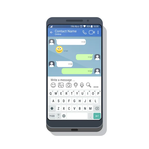 Smartphone Social Network Messenger Application Template Virtual ...