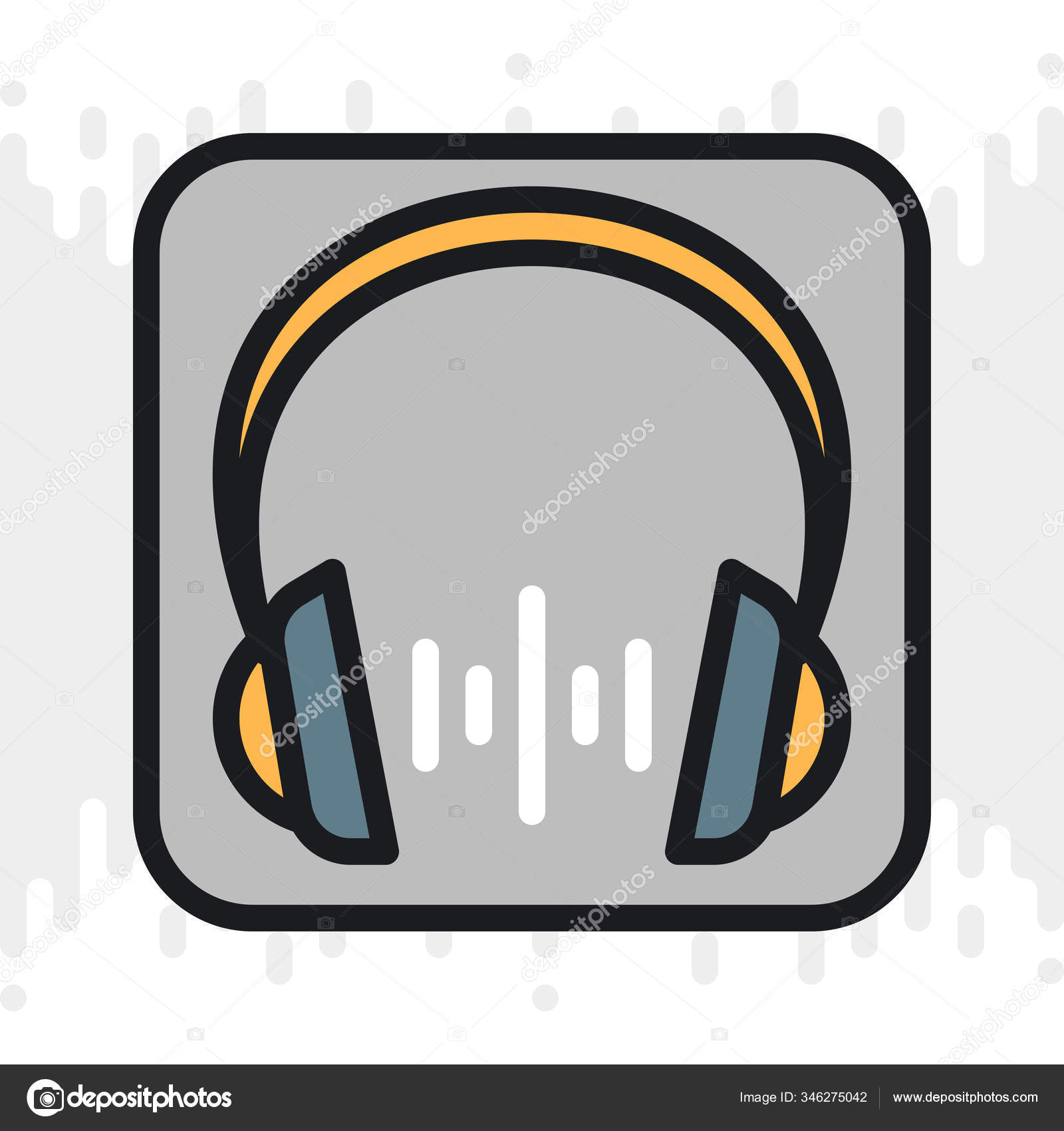 Music player app icon for smartphone, tablet, laptop or other smart ...