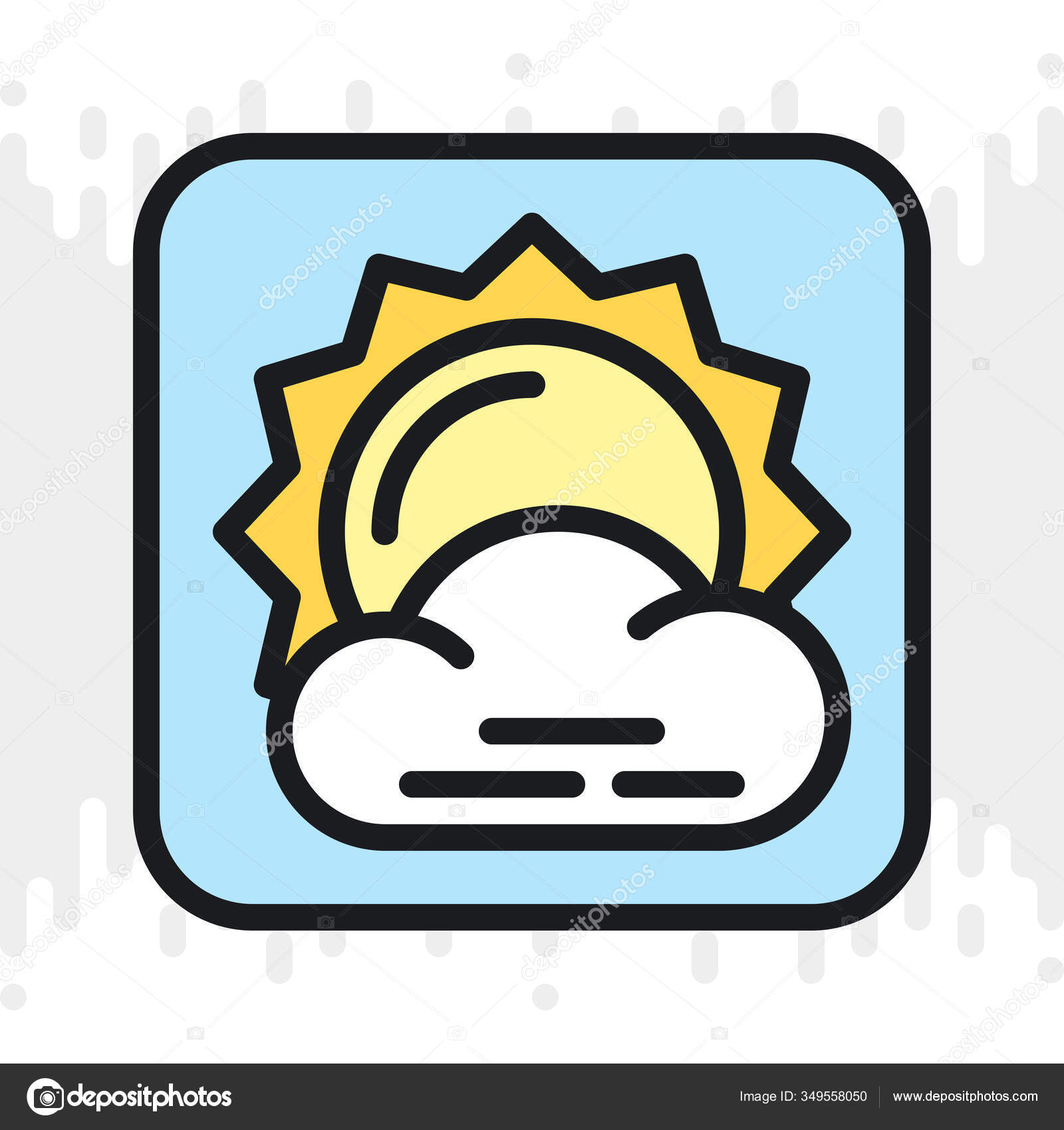 Weather forecast app icon for smartphone, tablet, laptop or other smart ...