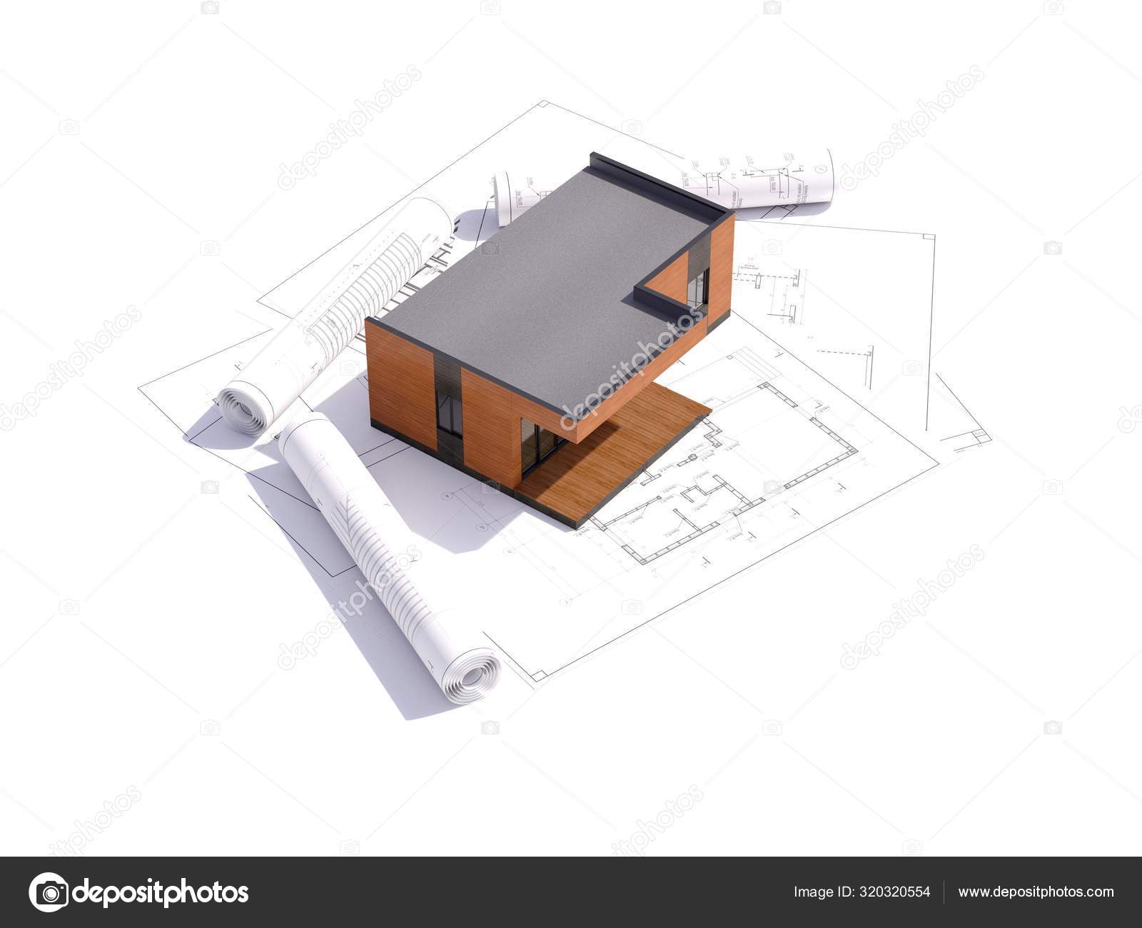 Render Modern Frame Building Construction Detailed Concept Construction ...