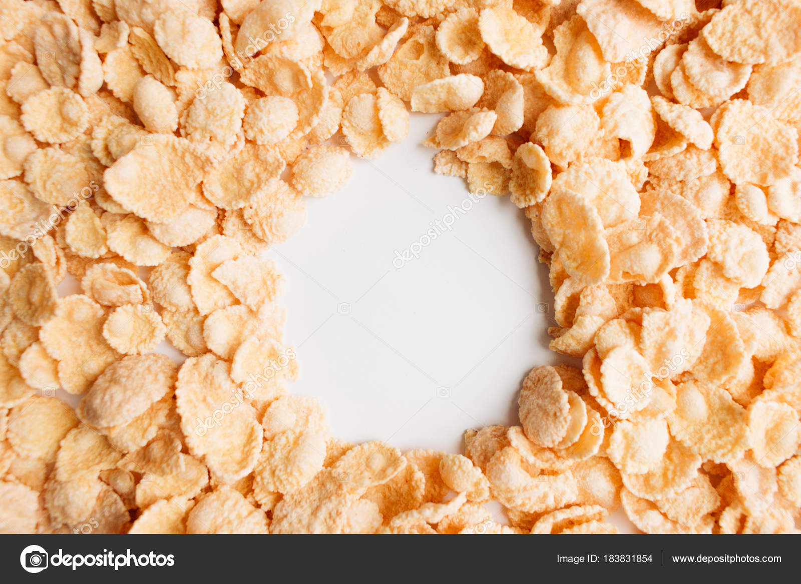 Frame Delicious Crispy Cornflakes White Background Healthy Breakfast ...