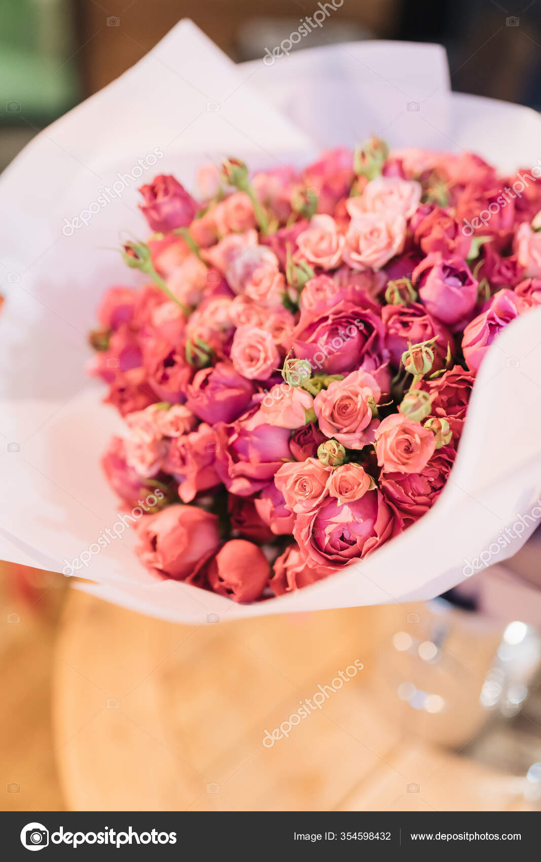 Beautiful Spring Bouquet Pink Roses Stock Photo by ©anna_georgievna ...