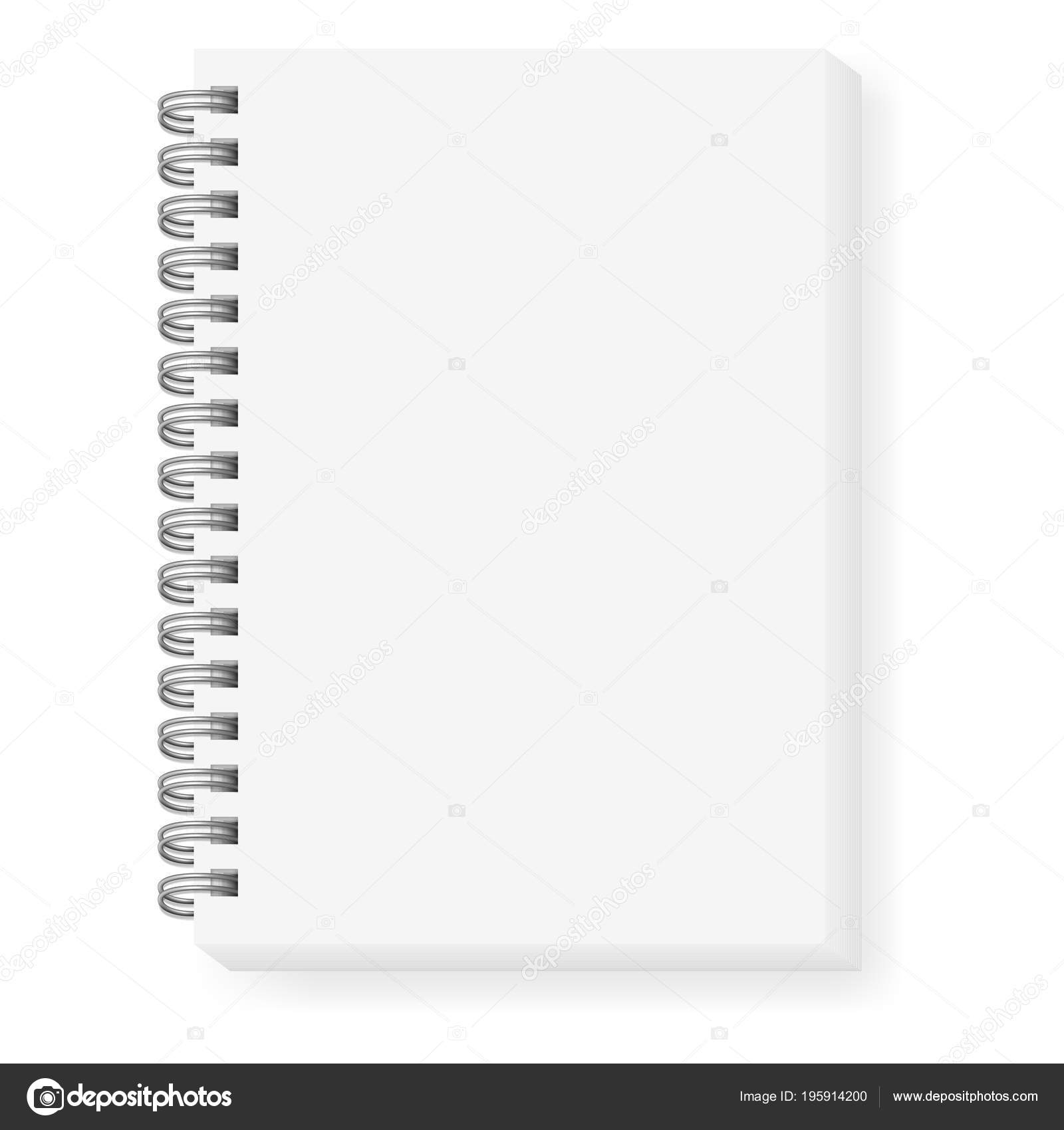 Realistic Vector Image Mock Open Notepad Isolated White Top View Stock ...