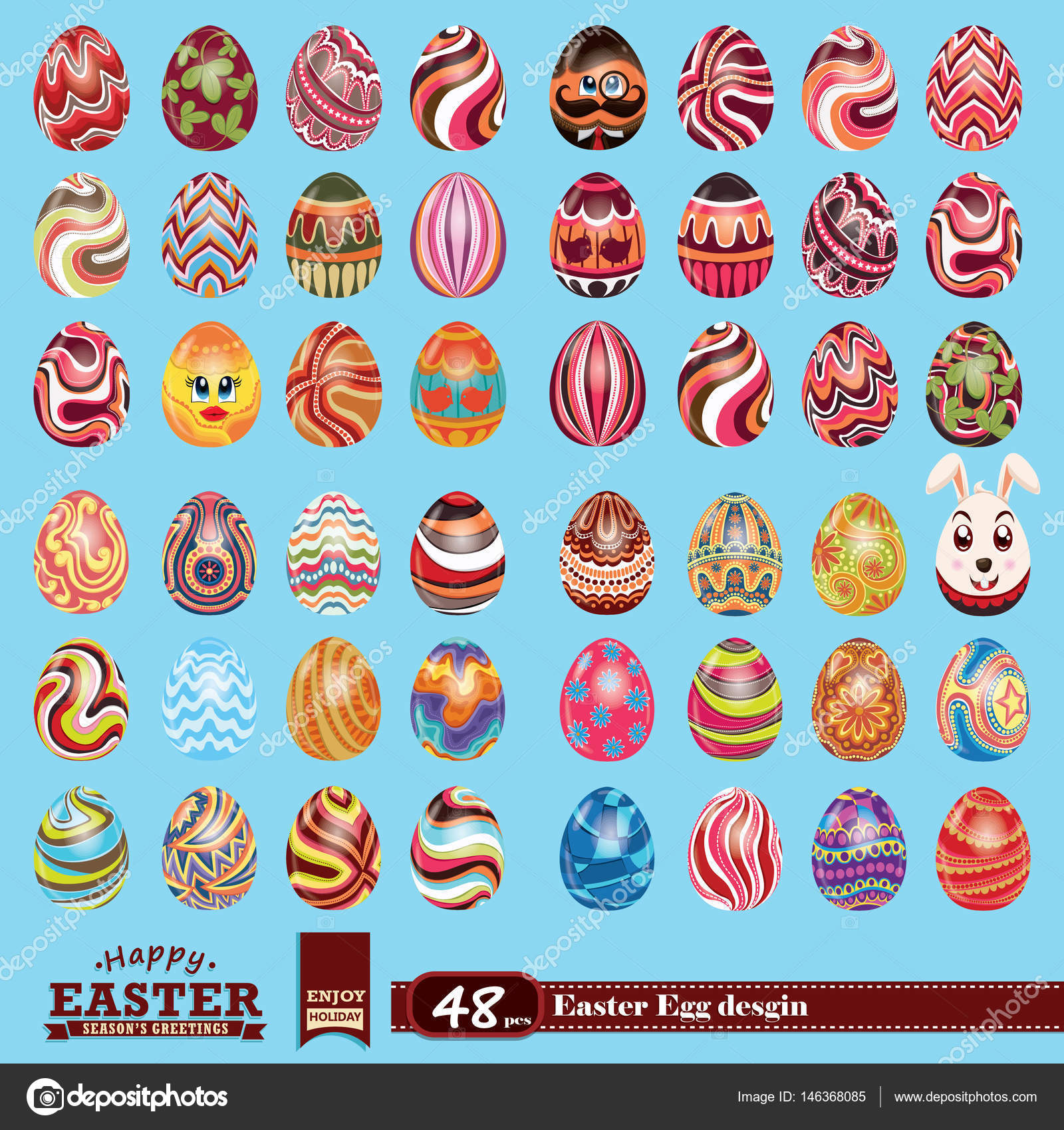 Vintage Easter Egg poster design with Easter eggs Stock Vector Image by ...