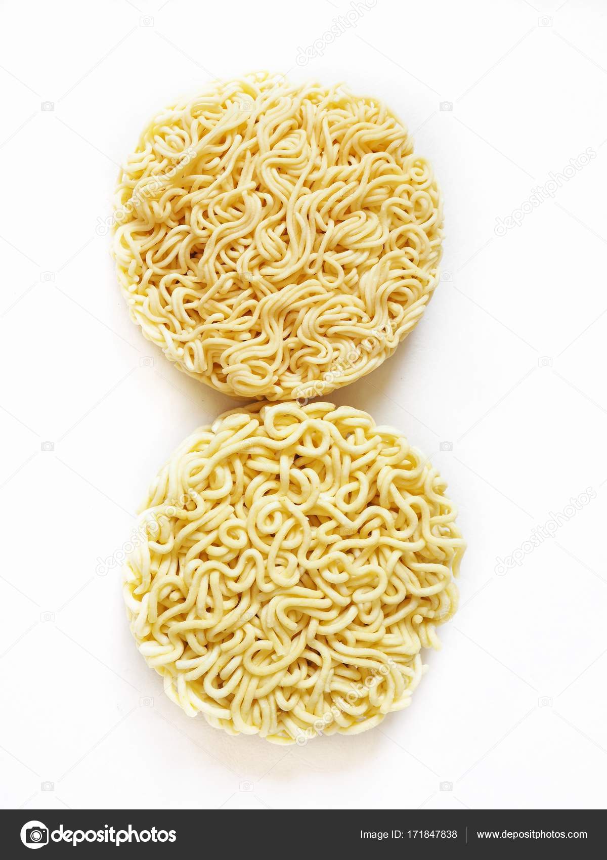 Fideos Instantáneos Secos Preparación Rápida Aislados Sobre Fondo ...