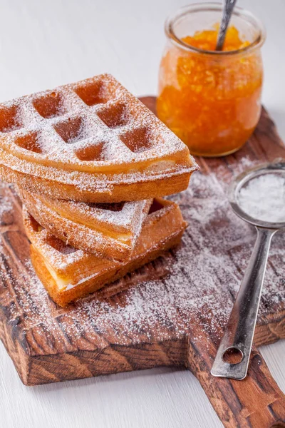 Belgian waffles, orange jam ⬇ Stock Photo, Image by © Natalya.stoc ...