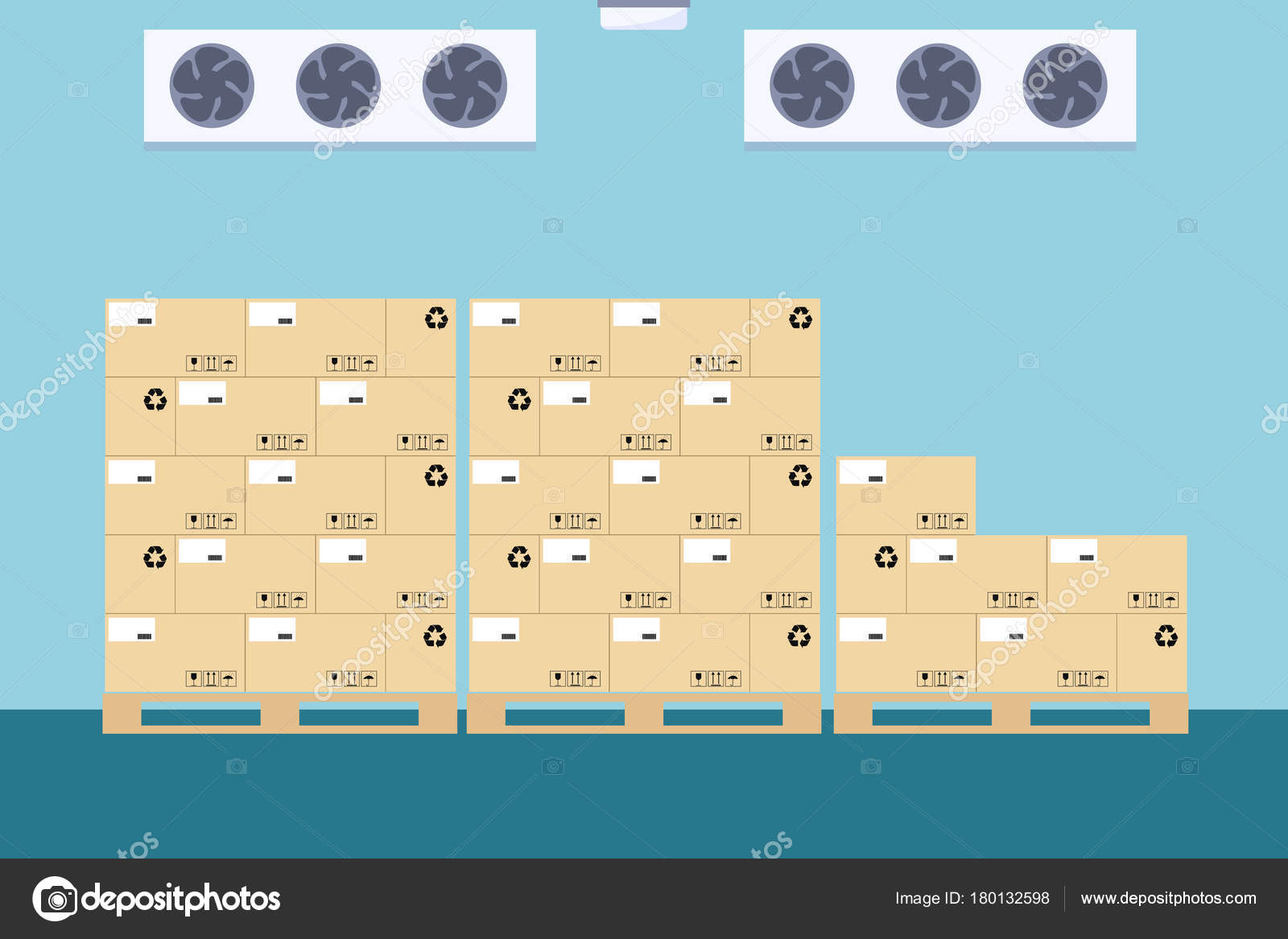 Warehouse Freezer Cold Storage Packaging — Stock Vector © Ipajoel ...