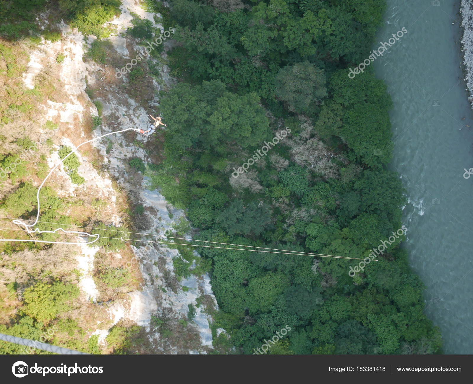 Longest Suspended Bridge Bridge Abyss — Stock Photo © TeamRich #183381418