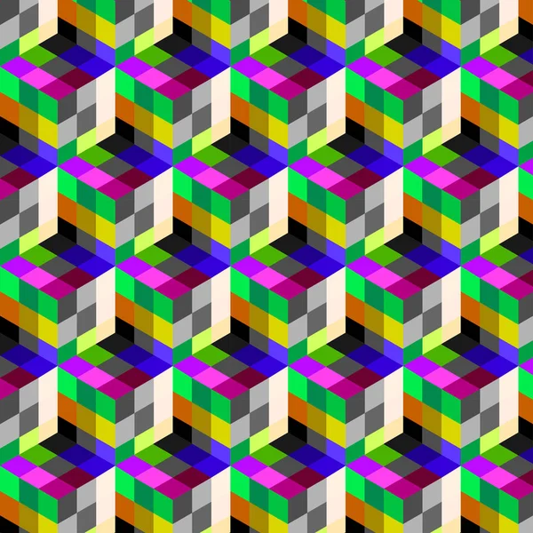 Seamless Abstract Cube Pattern Colorful Design Geometric Vector ...