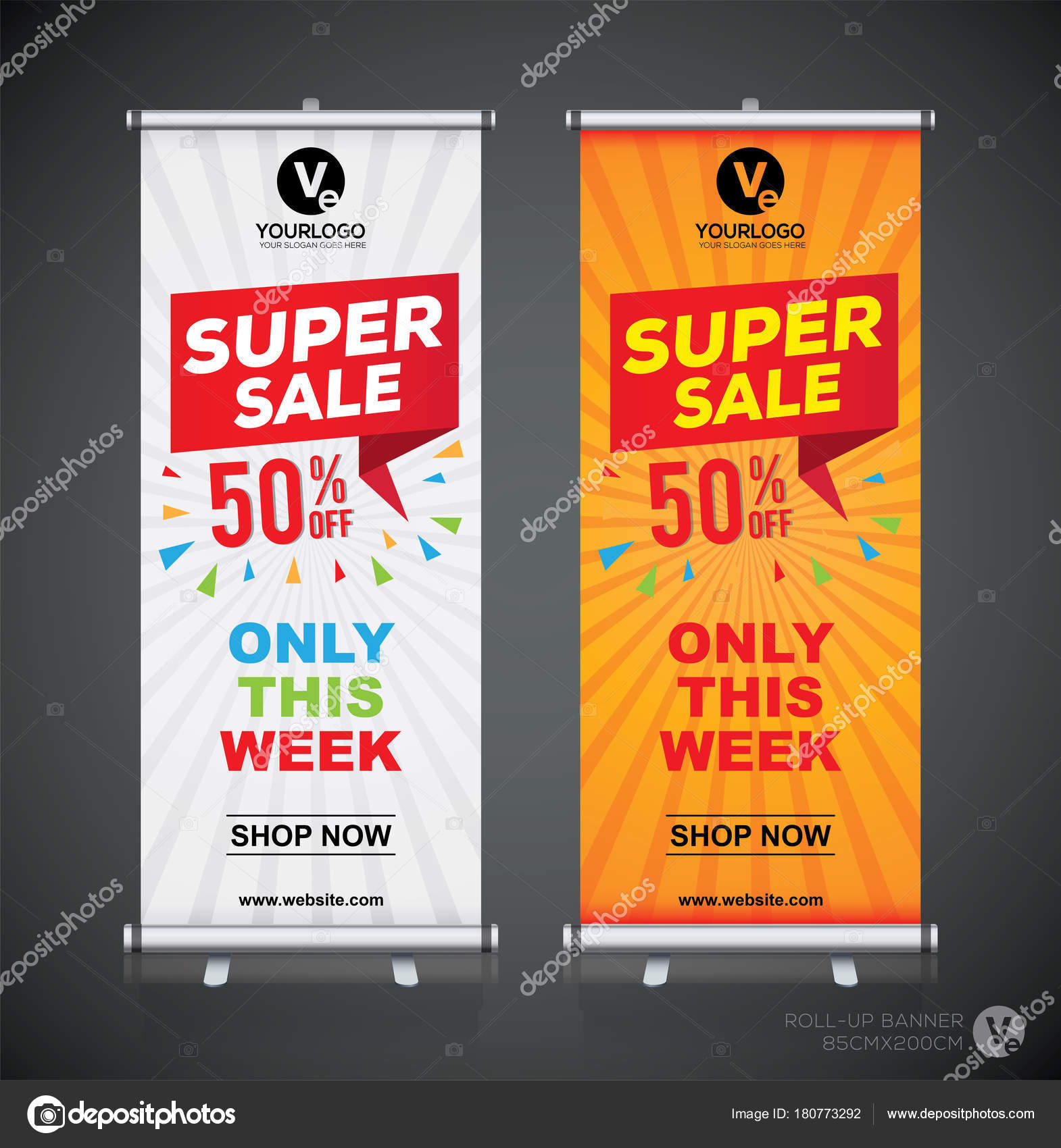 Roll Banner Design Template Vertical Abstract Background Pull Design ...