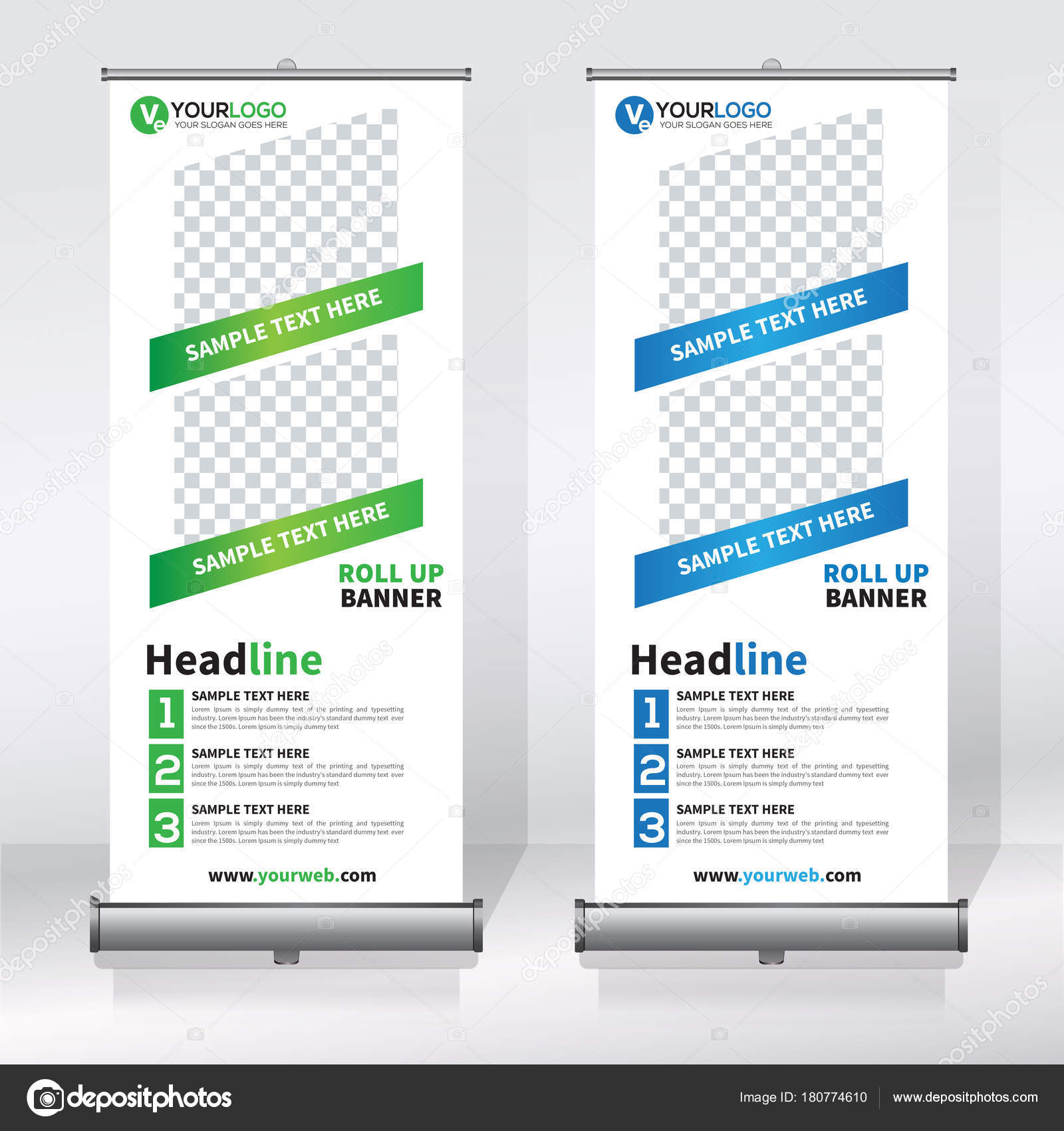 Roll Banner Design Template Vertical Abstract Background Pull Design ...
