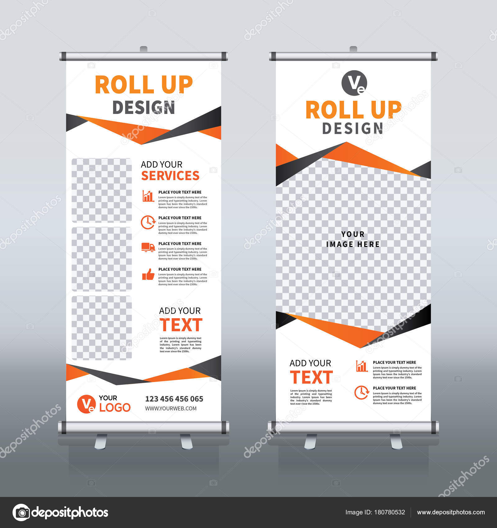 Roll Banner Pull Banner Banner Modern Vertical New Vector Design Stock ...