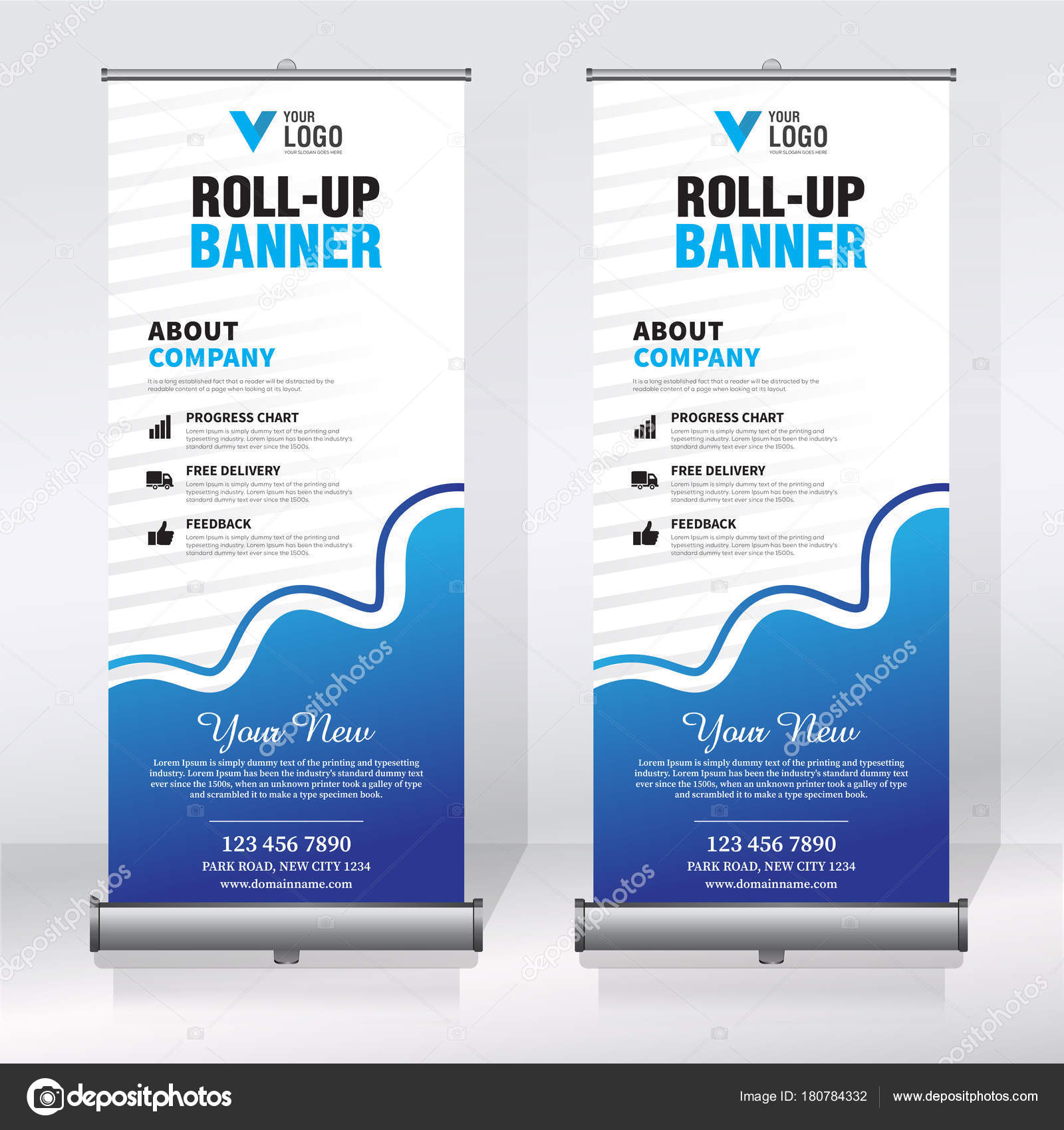 Roll Banner Pull Banner Banner Modern Vertical New Vector Design Stock ...