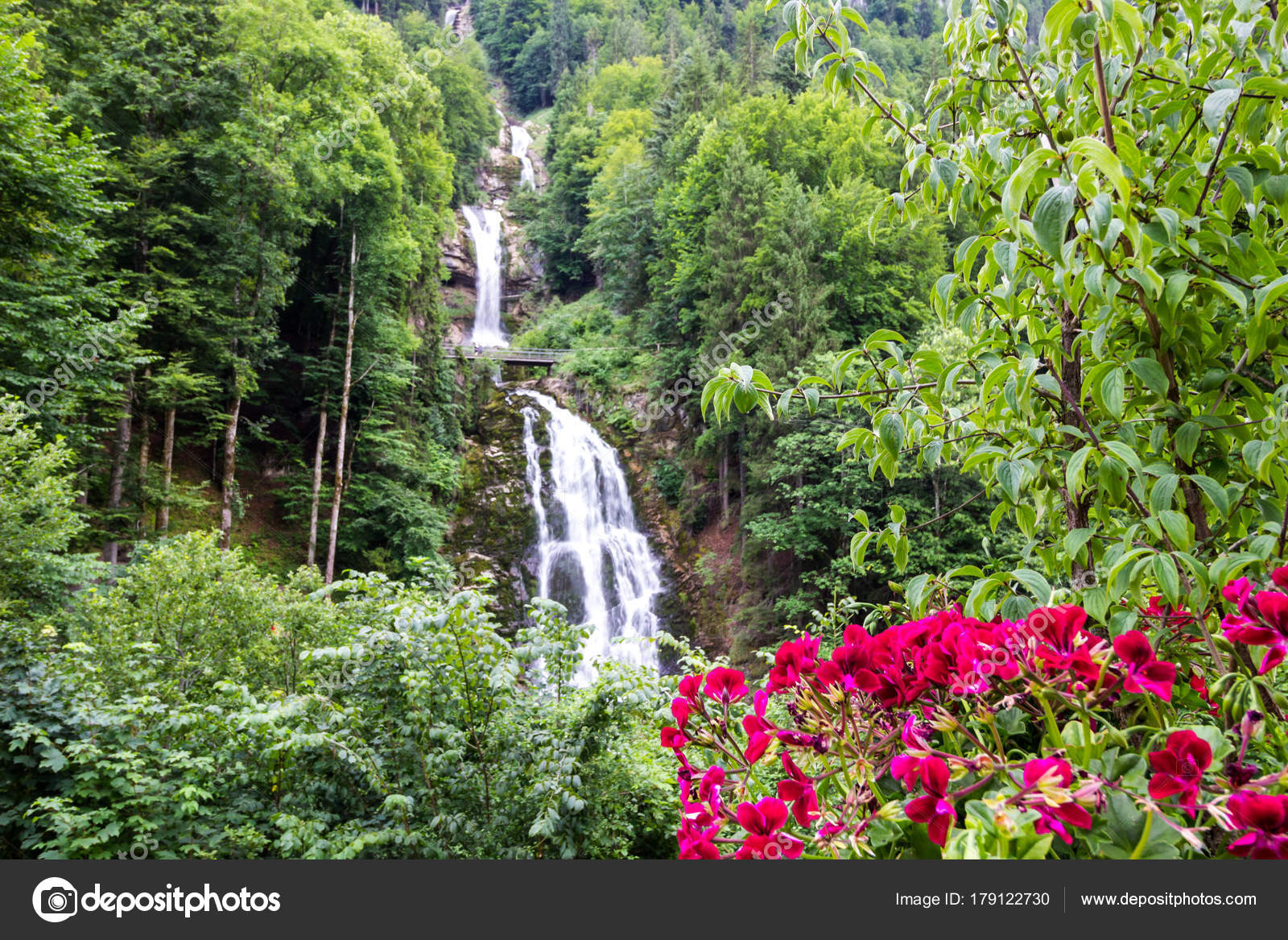 Giessbachfall Waterfall Brienz Switzerland Alps Stock Photo by ...