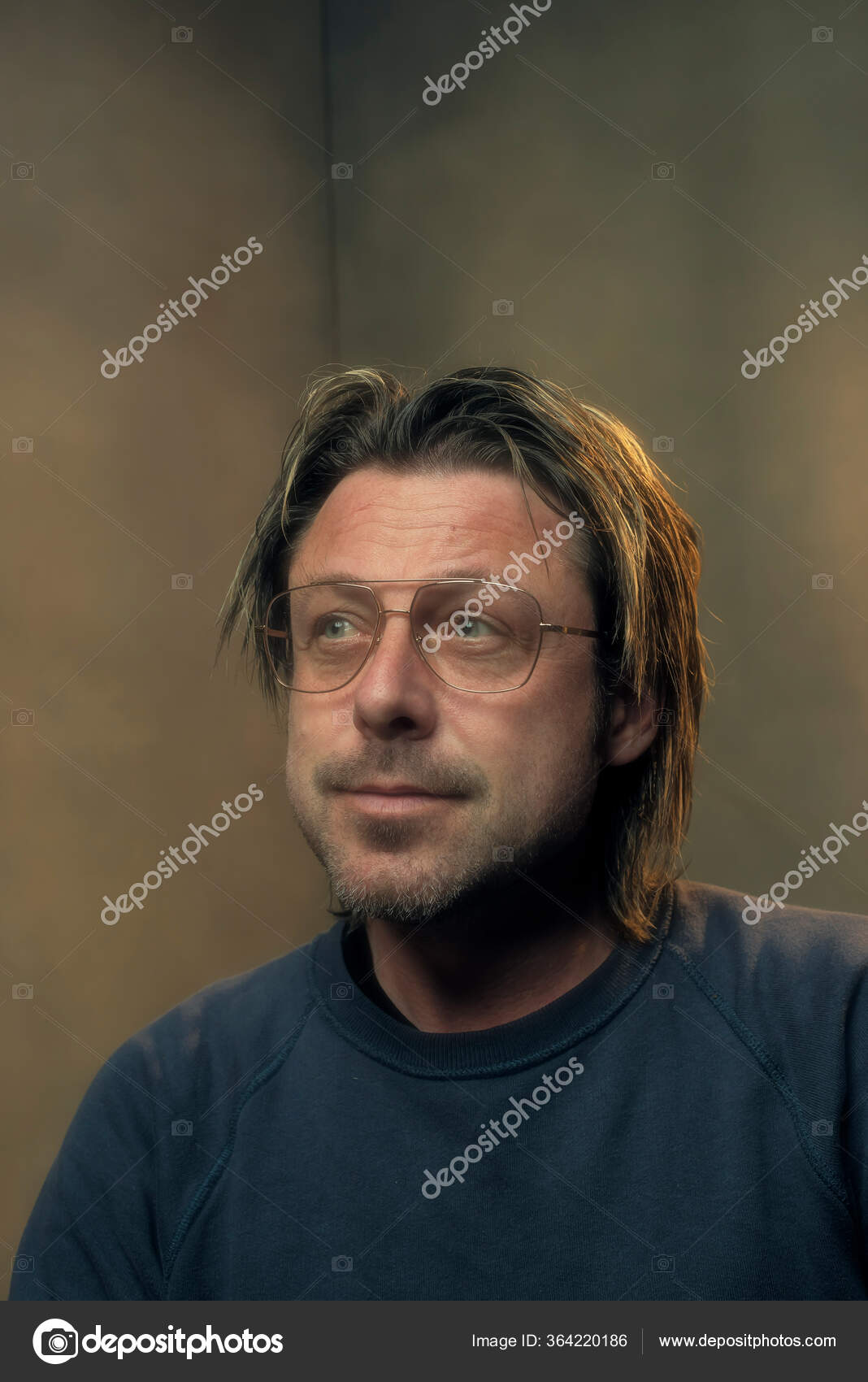 Studio Portrait Man Wearing Retro Eyewear — Stock Photo © ysbrand ...