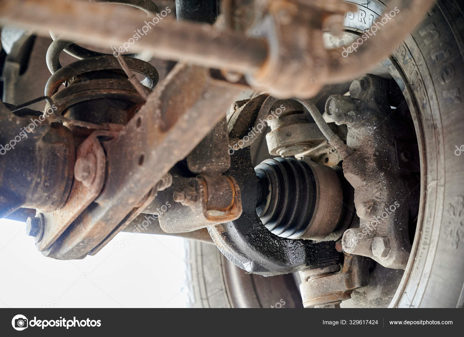 Car repair at a service station. Photo of spare parts and technical ...