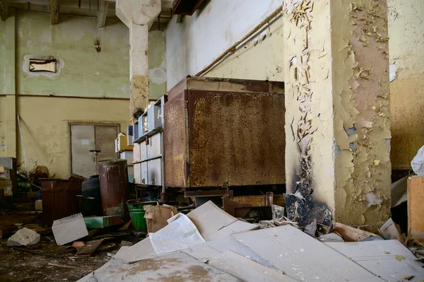 Photo Room Garbage Abandoned Destroyed Plant Slums Waste — Stock Photo ...