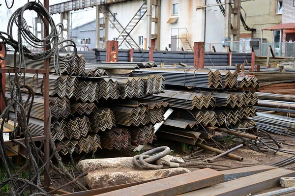 Photo Black Metal Lay Stacks Pallets Outdoors Stock Photo by ©govorkov ...