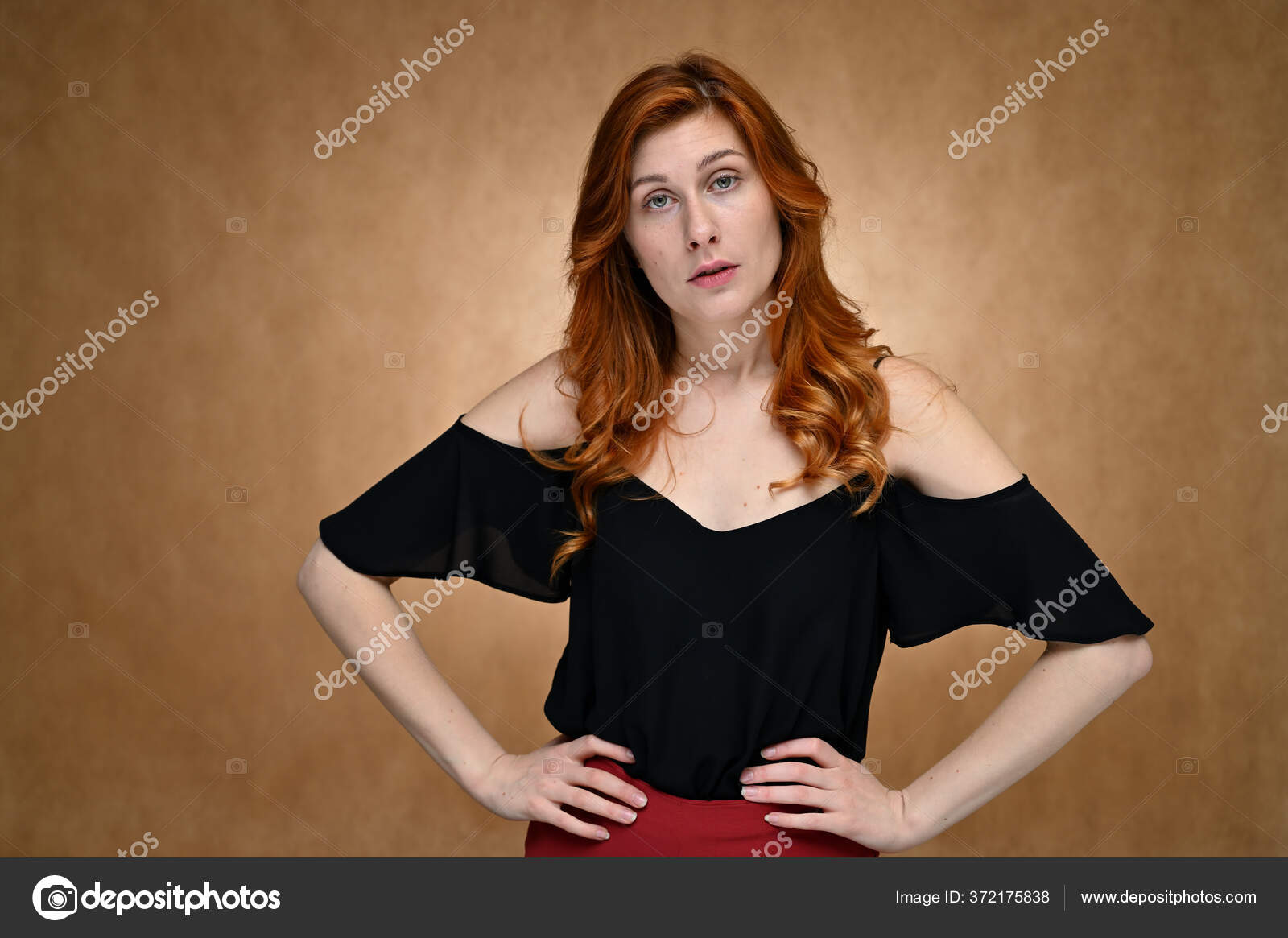 Model Actress Shows Different Emotions While Talking Camera Studio ...