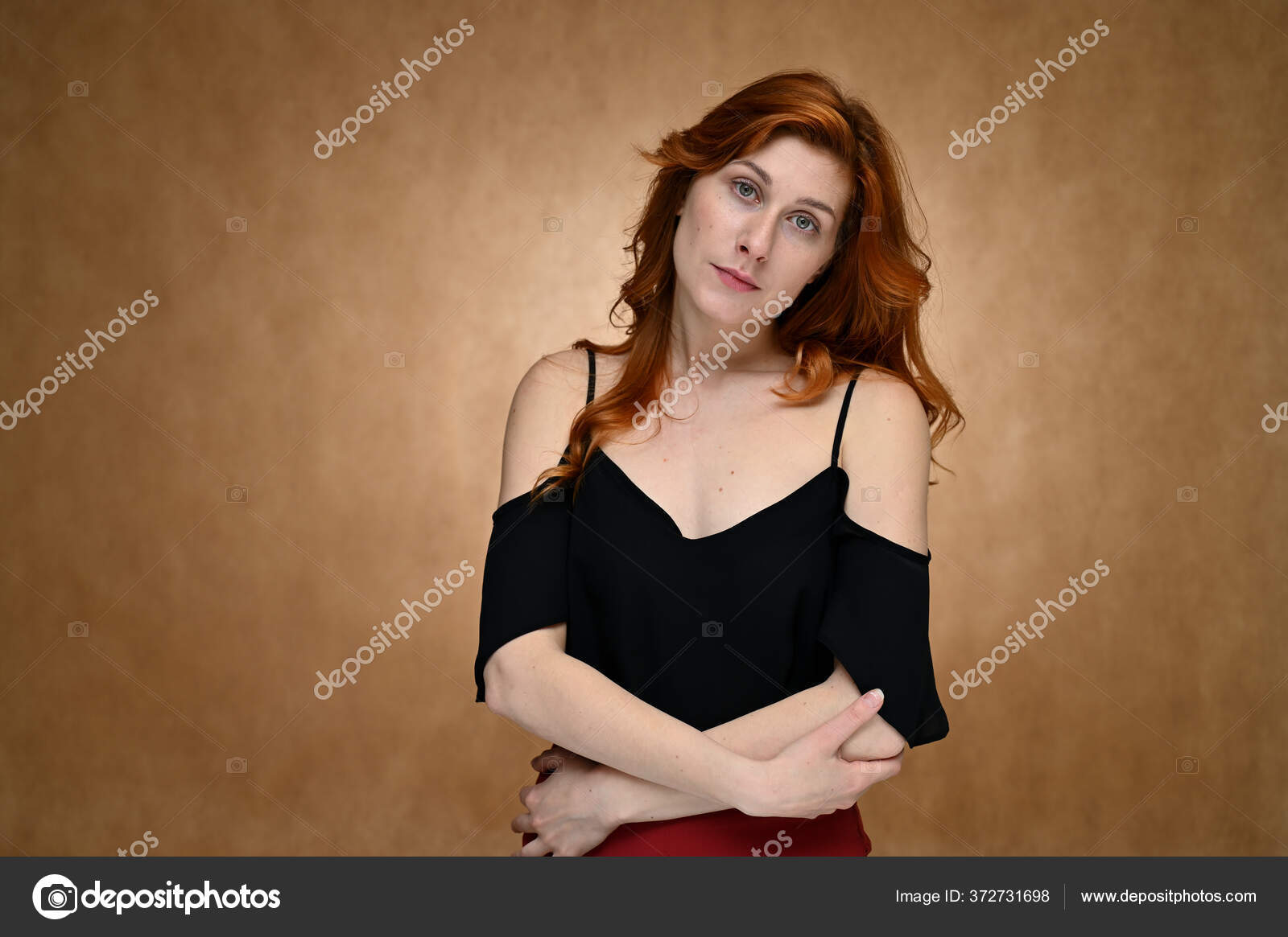 Model Actress Shows Different Emotions While Talking Camera Studio ...