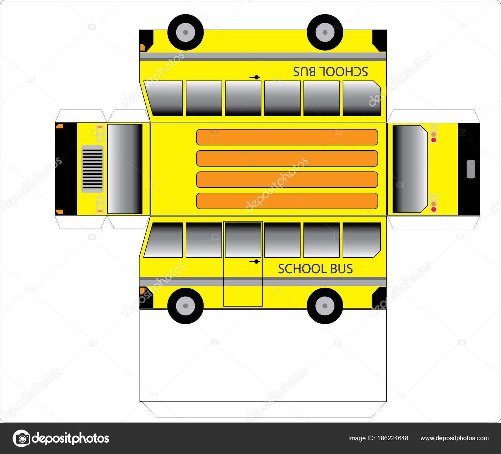 Simple School bus outline Stock Vector Image by ©nitinut380 #186224648
