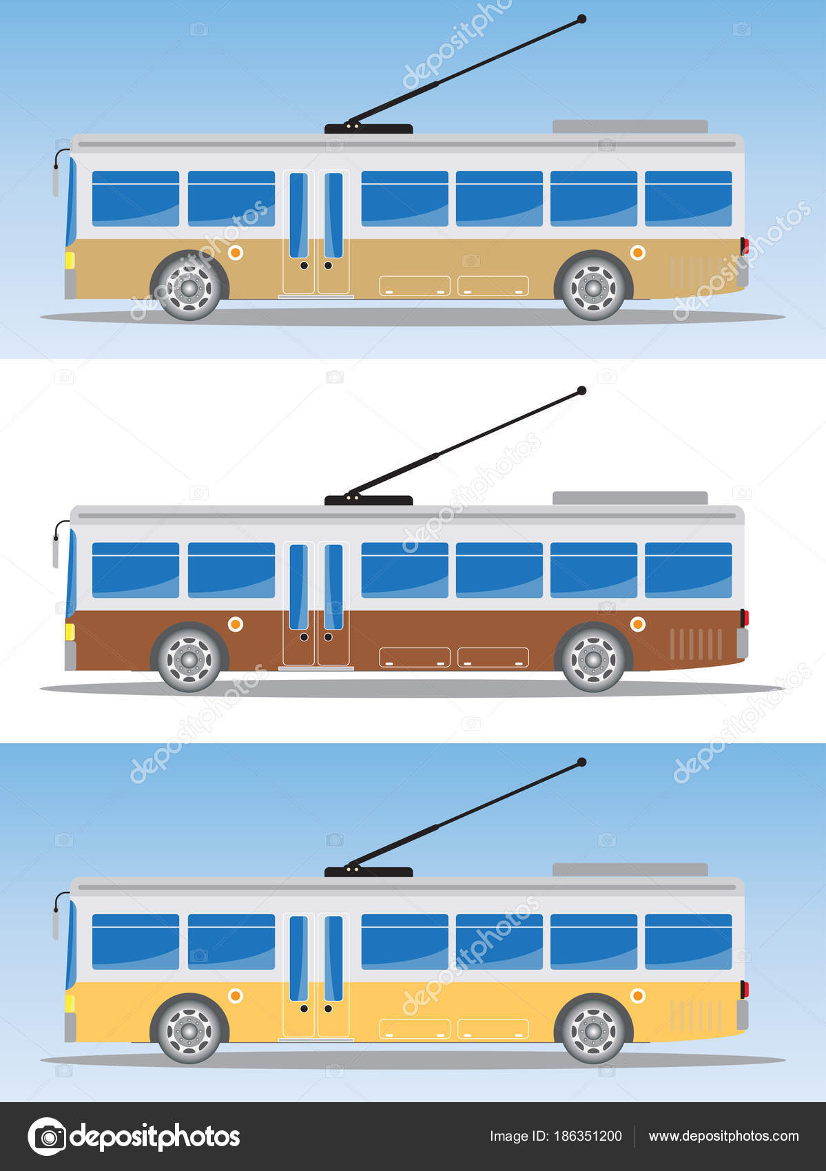 Side view of Eletric bus or Trolley bus Stock Vector Image by ...