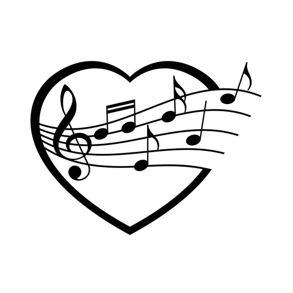 Corazón musical nota logo imágenes de stock de arte vectorial ...