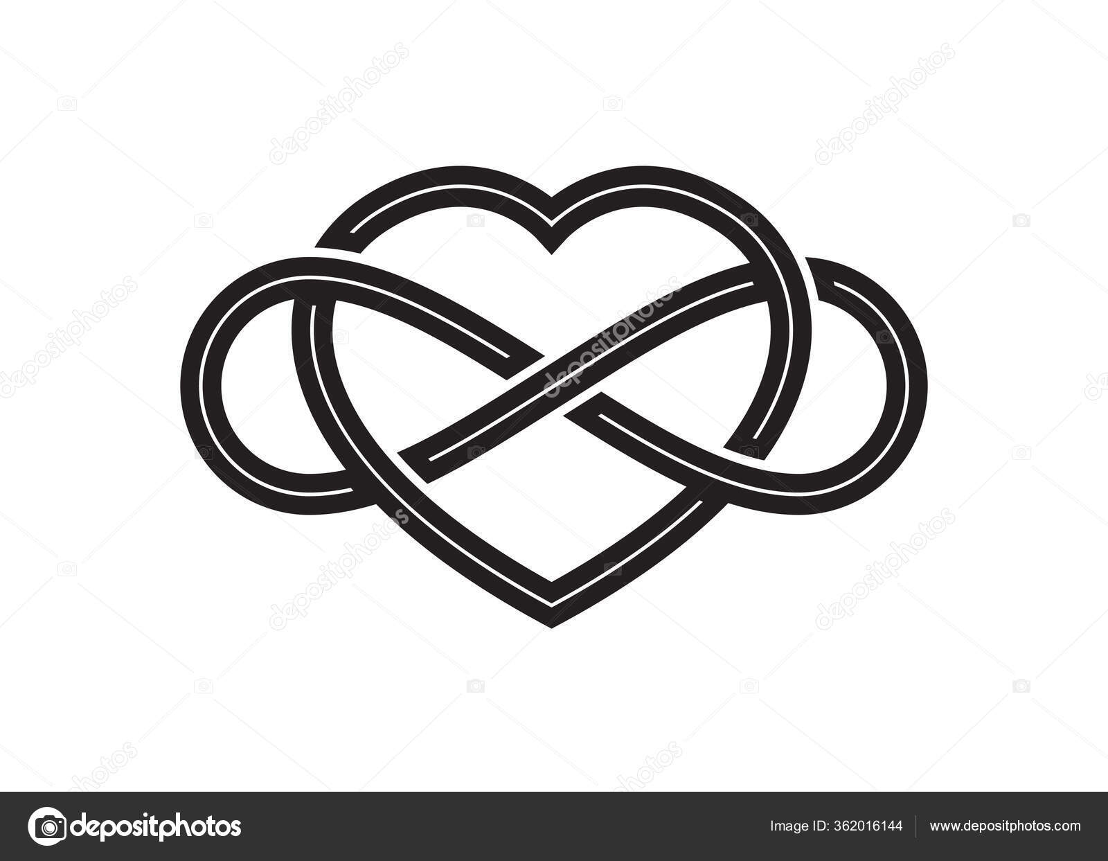 Vector Tattoo Symbol Never Ending Love Isolated White Background Stock ...