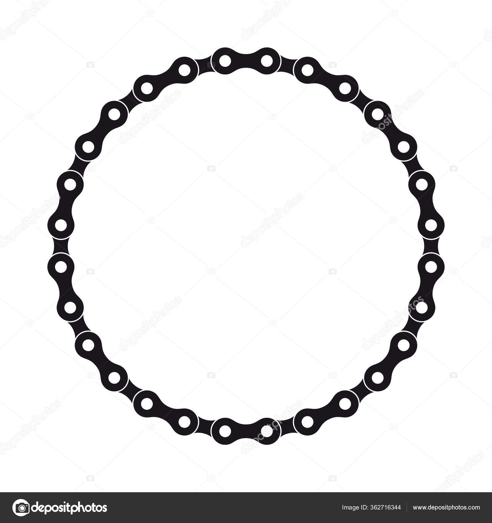 Vector Black Circle Created Bike Chain Isolated White Background Stock ...