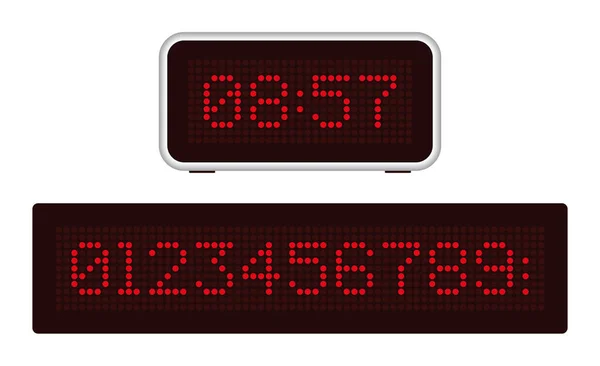 Retro Old School Digital Clock Red Numbers Dark Background Stock Vector ...