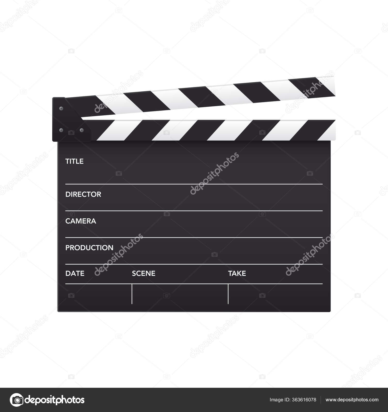 Realistic Vector Open Movie Flap Isolated White Background Stock Vector ...
