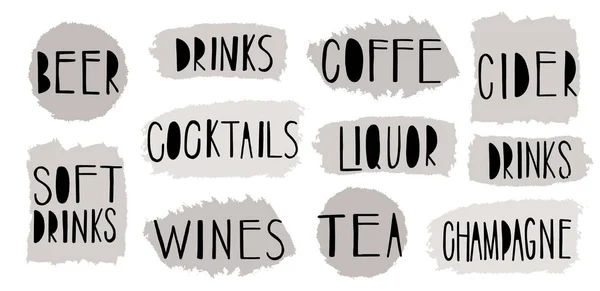 Vector Brush Stroke Food Menu Text Boxes Set Painted Strips Stock ...