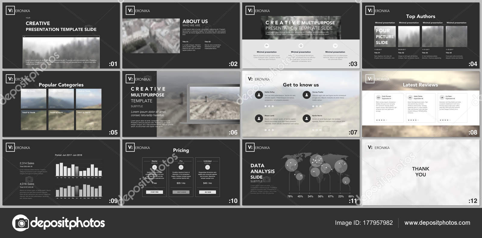 Clean Minimal Presentation Templates Simple Elements On