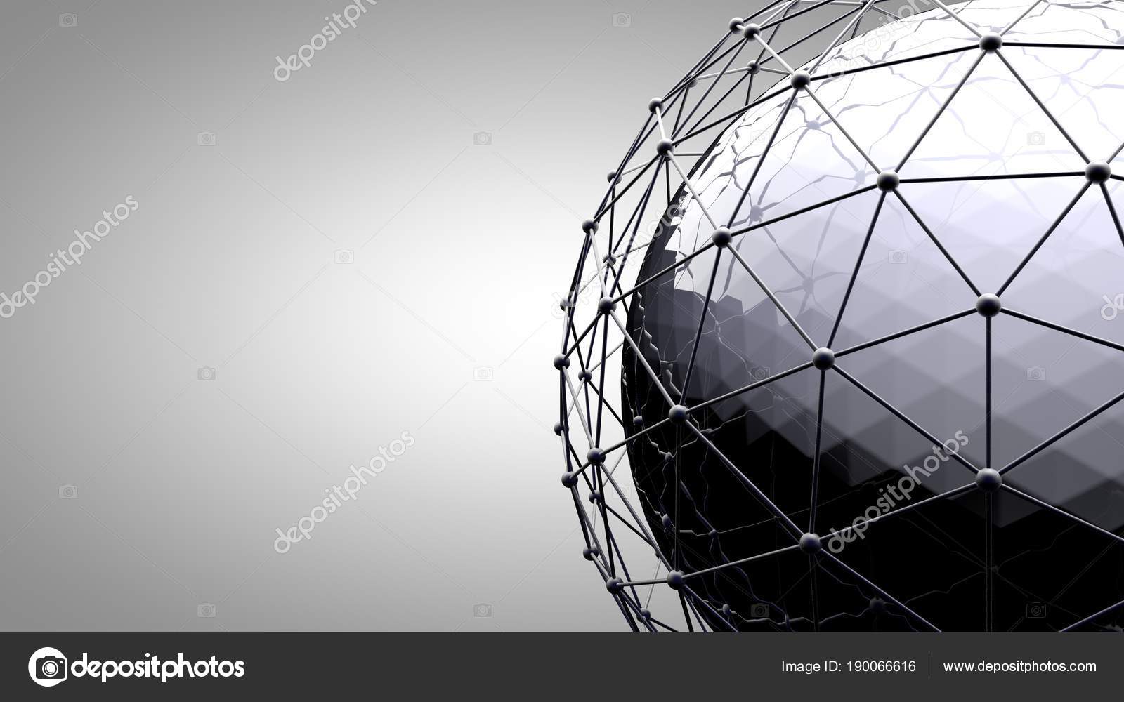 Wireframe Earth Model Black Wired Sphere Frame Globe