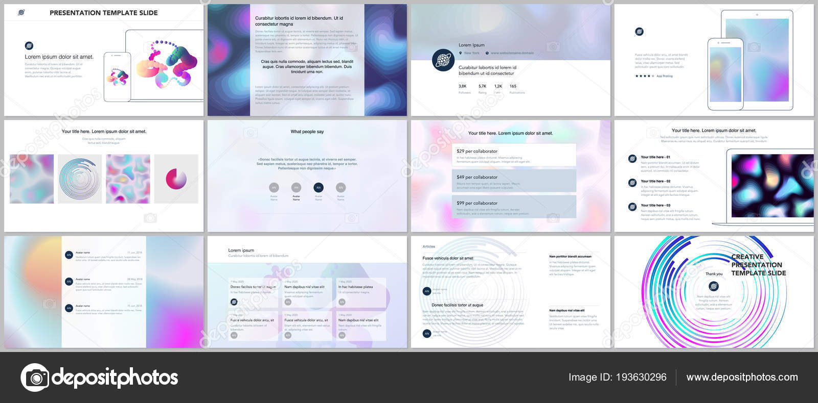 Minimal presentations, portfolio templates with geometric patterns ...